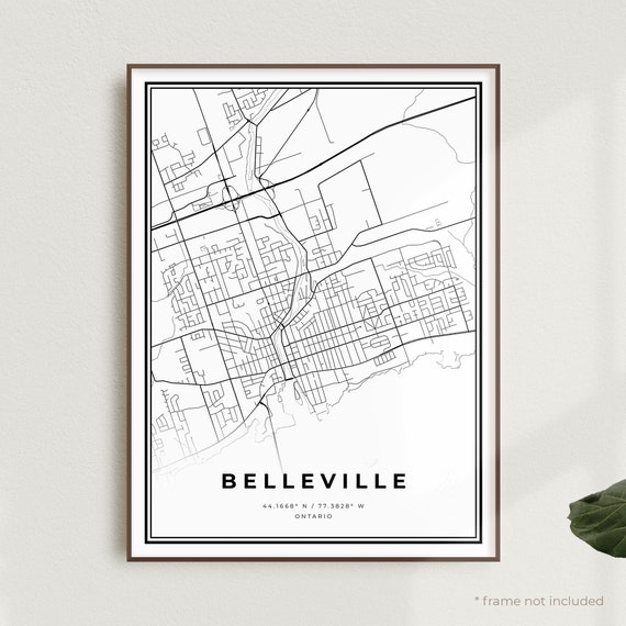 Belleville Map Print Belleville Street Map Poster Canada | Etsy