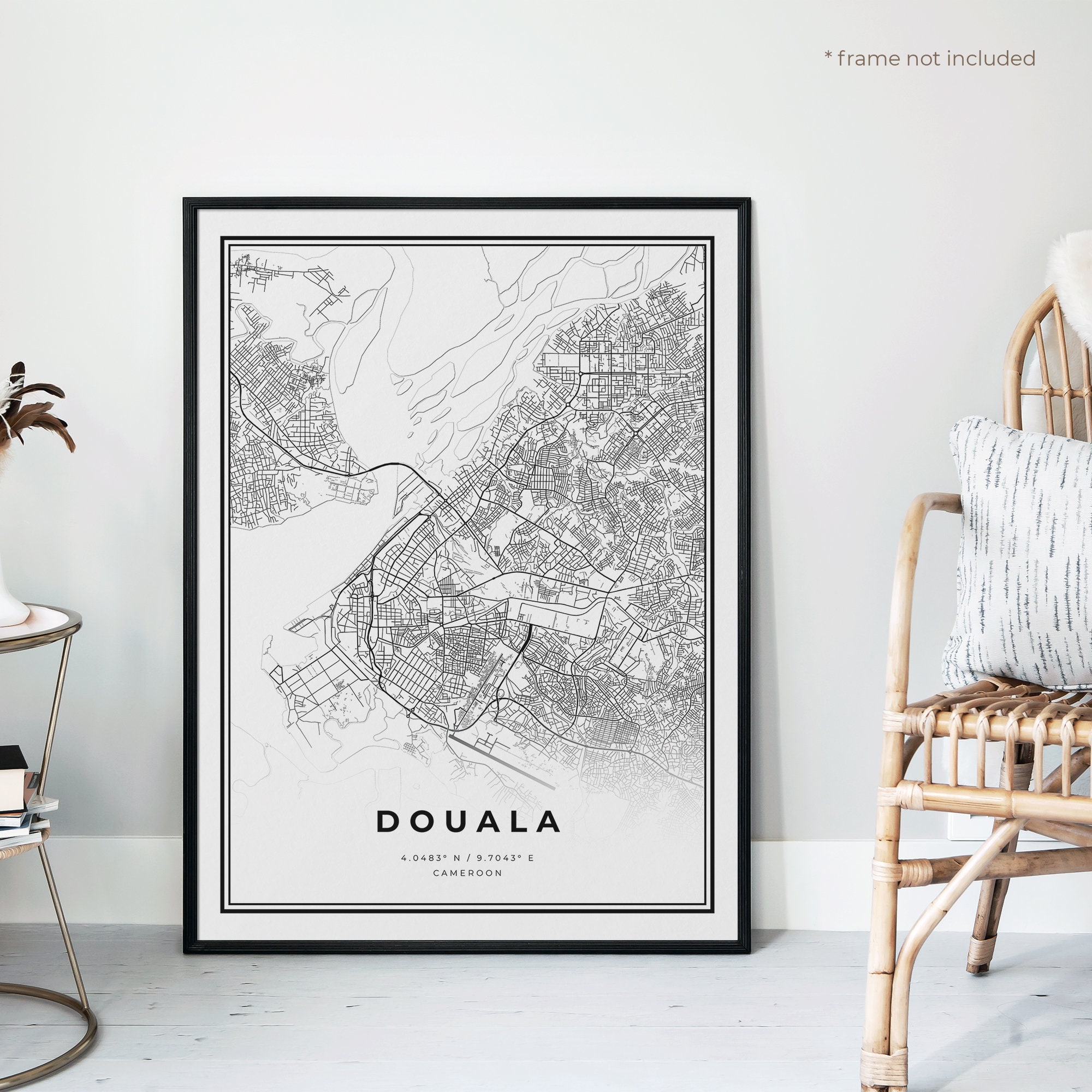 Douala Map Print Douala Street Map Postercameroon Modern - Etsy