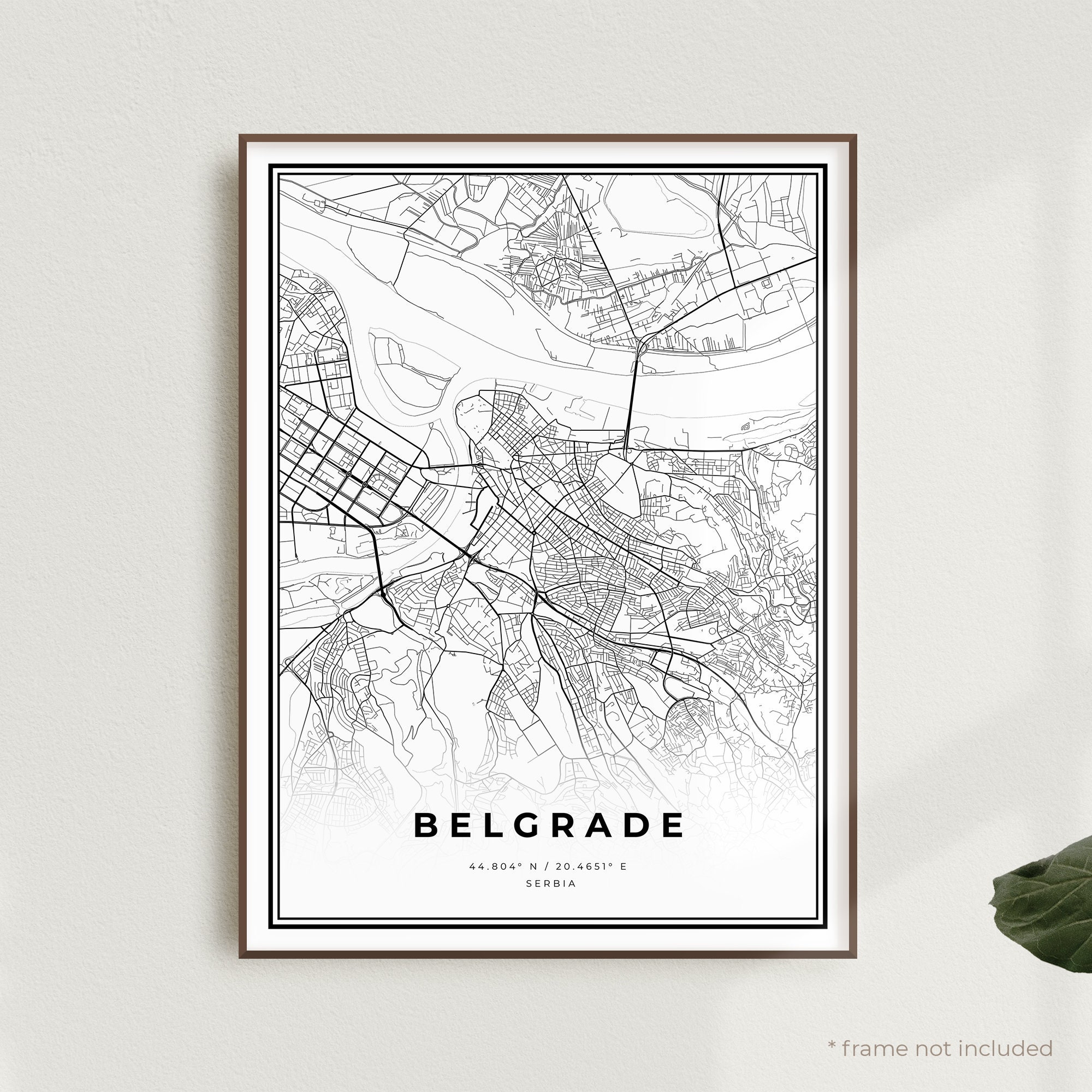 Belgrade Map Print Belgrade Street Map PosterSerbia Modern | Etsy