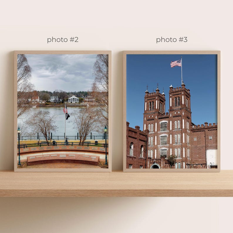 Augusta Wall Art Set of 6, Georgia Travel Prints, City Map and Photo ...