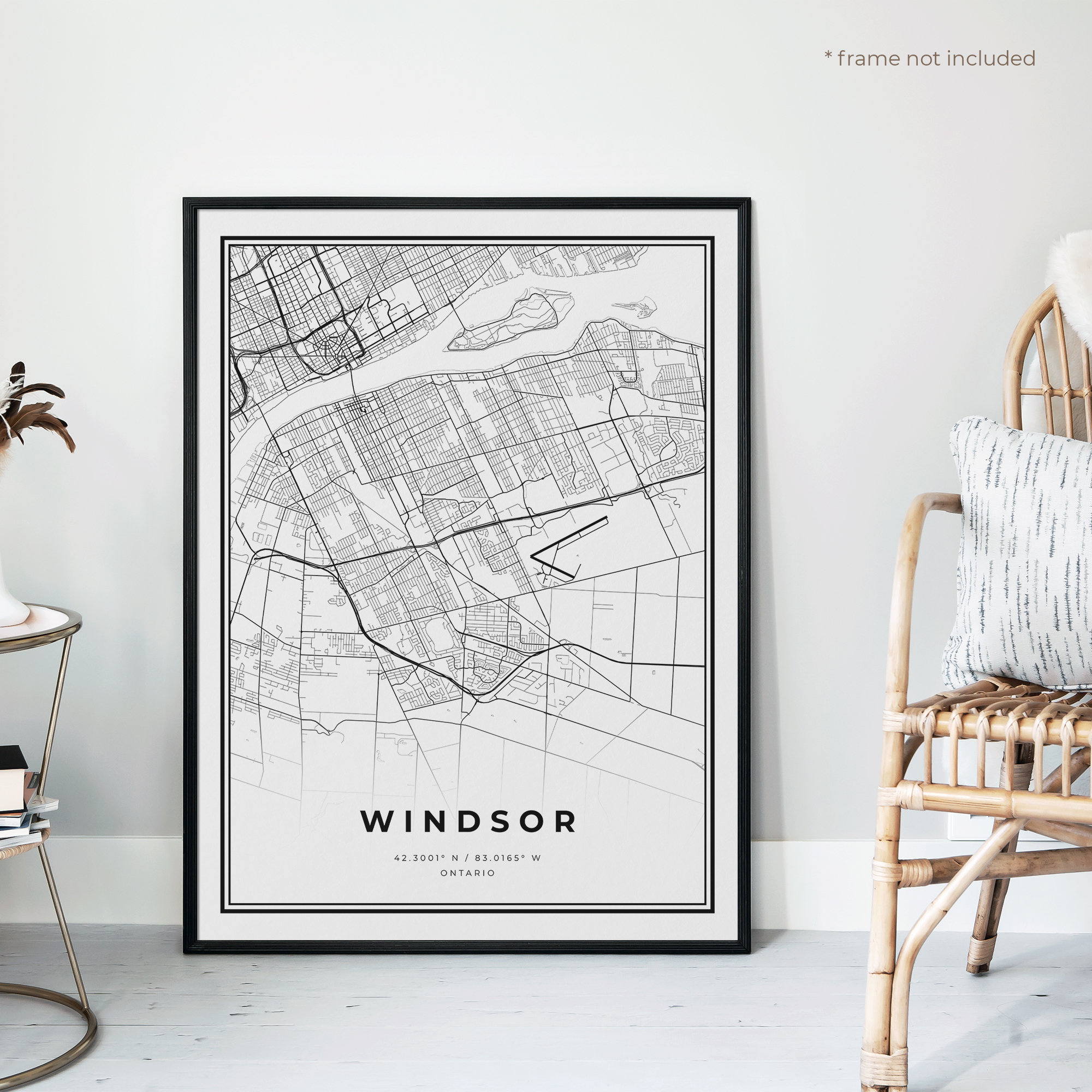 Windsor Map Print Windsor Street Map Poster Canada Modern | Etsy