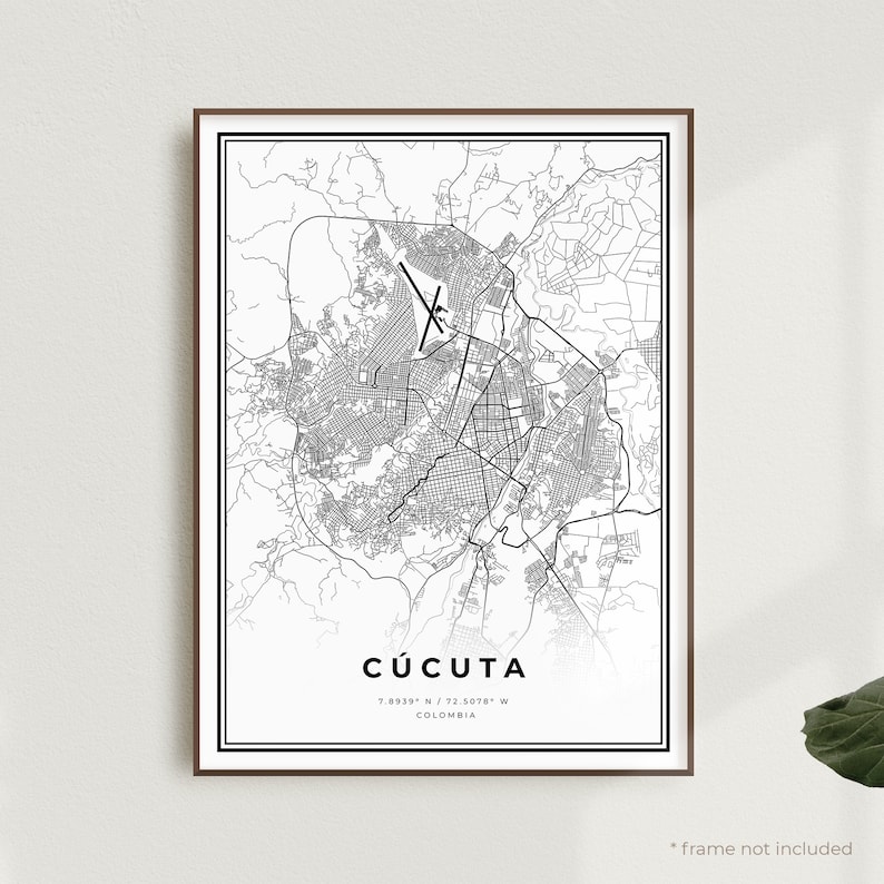 Cúcuta Map Print Cúcuta Street Map Postercolombia Modern | Etsy