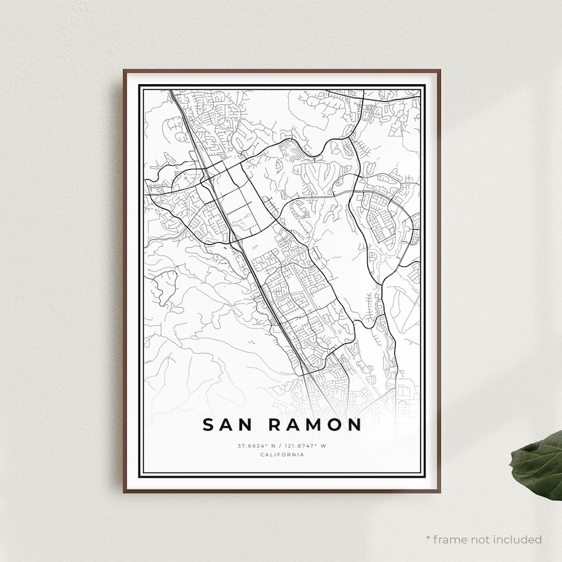 San Ramon Map Print San Ramon Street Map Poster California - Etsy