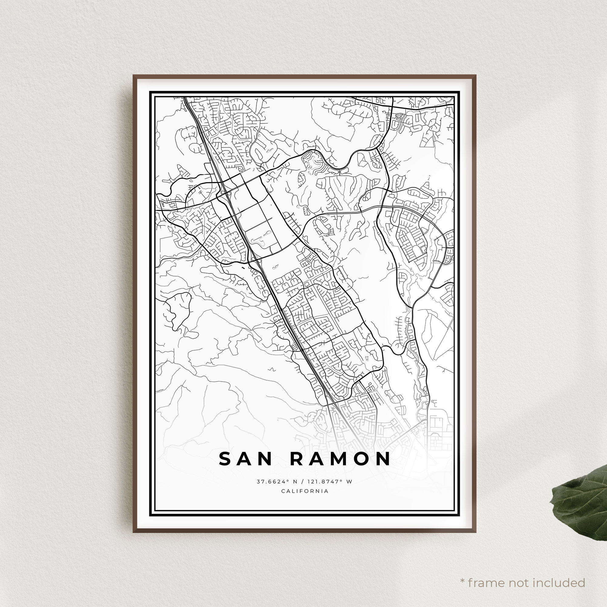 San Ramon Map Print San Ramon Street Map Poster California - Etsy