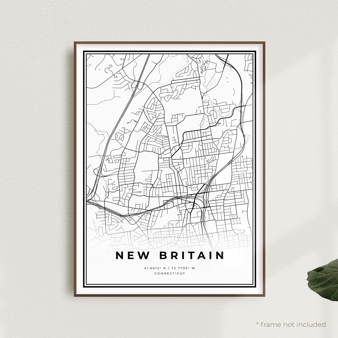 New Britain Map Print New Britain Street Map Connecticut | Etsy
