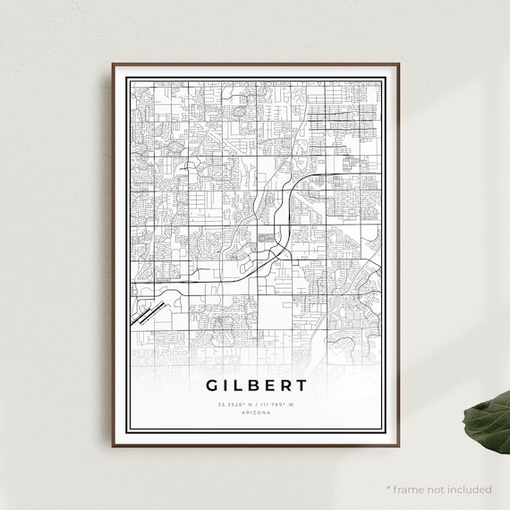 Gilbert Map Print Gilbert Street Map Poster Arizona Modern | Etsy