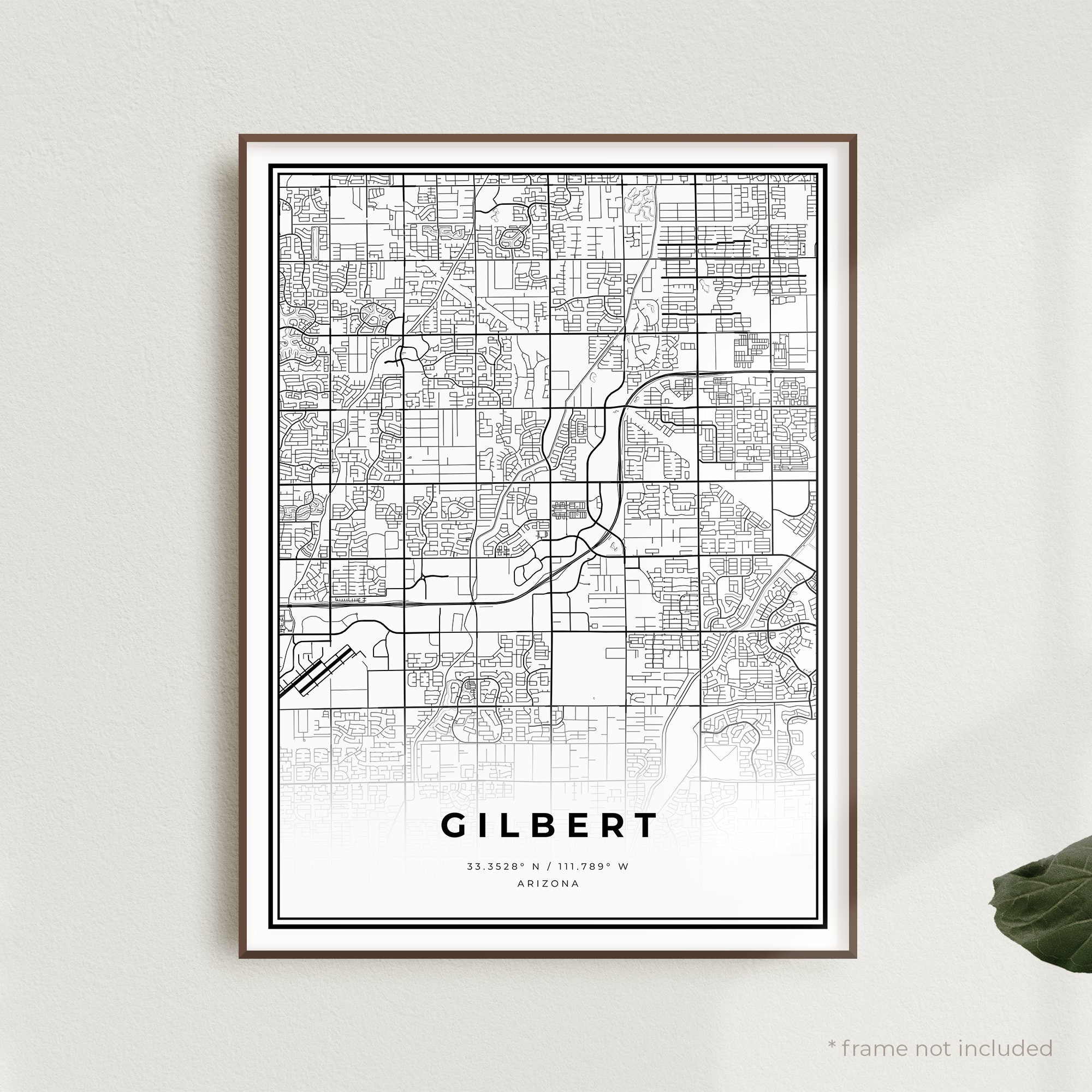 Gilbert Map Print Gilbert Street Map Poster Arizona Modern - Etsy