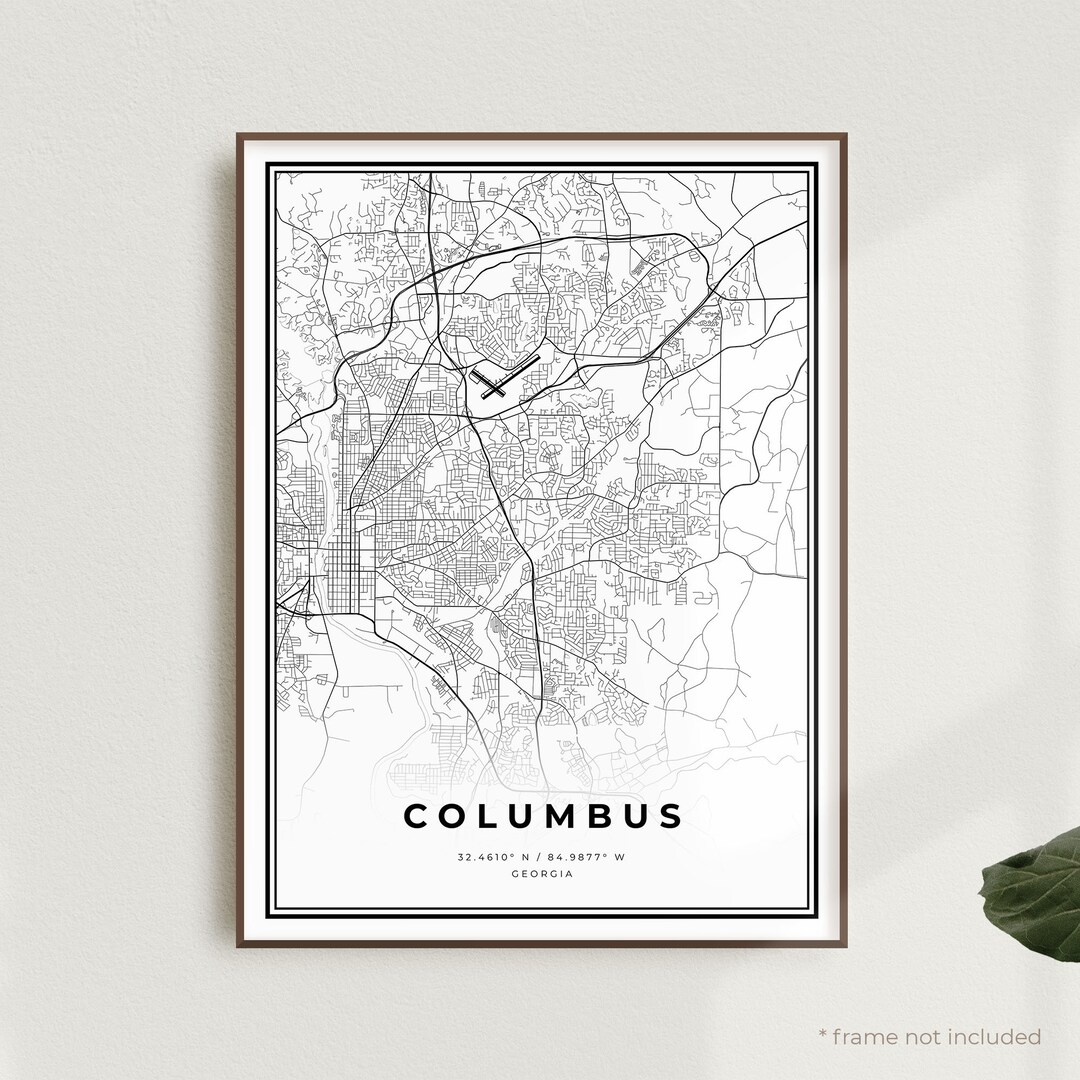 Columbus Map Print, Columbus Street Map Poster, Columbus, Modern ...