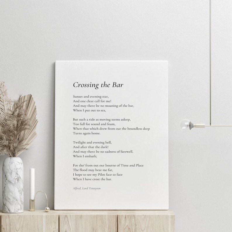 Crossing by Alfred Lord Tennyson Poem Canvas Print Poetry - Etsy