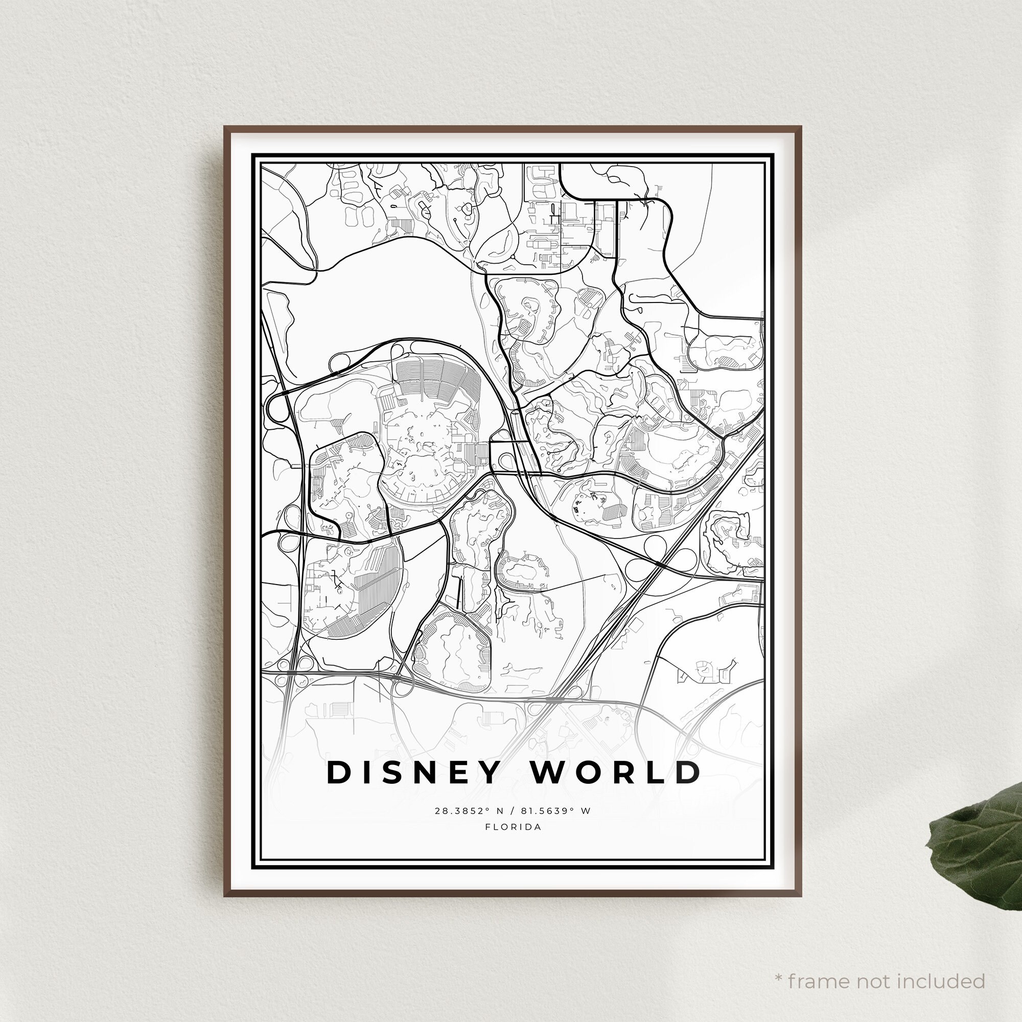 Disneyworld Map Print Disney World Map Poster Florida | Etsy