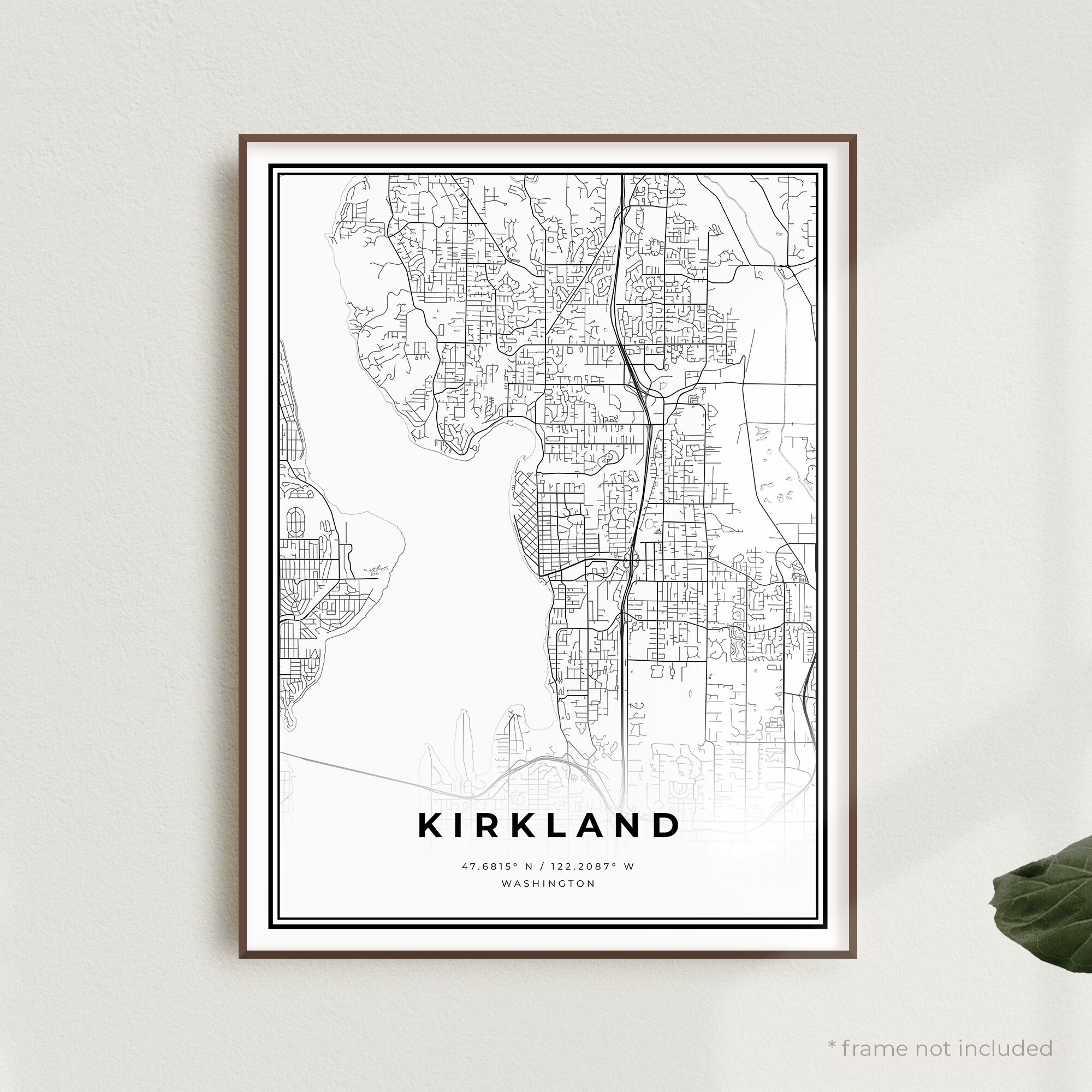 Kirkland Map Print Kirkland Street Map Poster Washington | Etsy