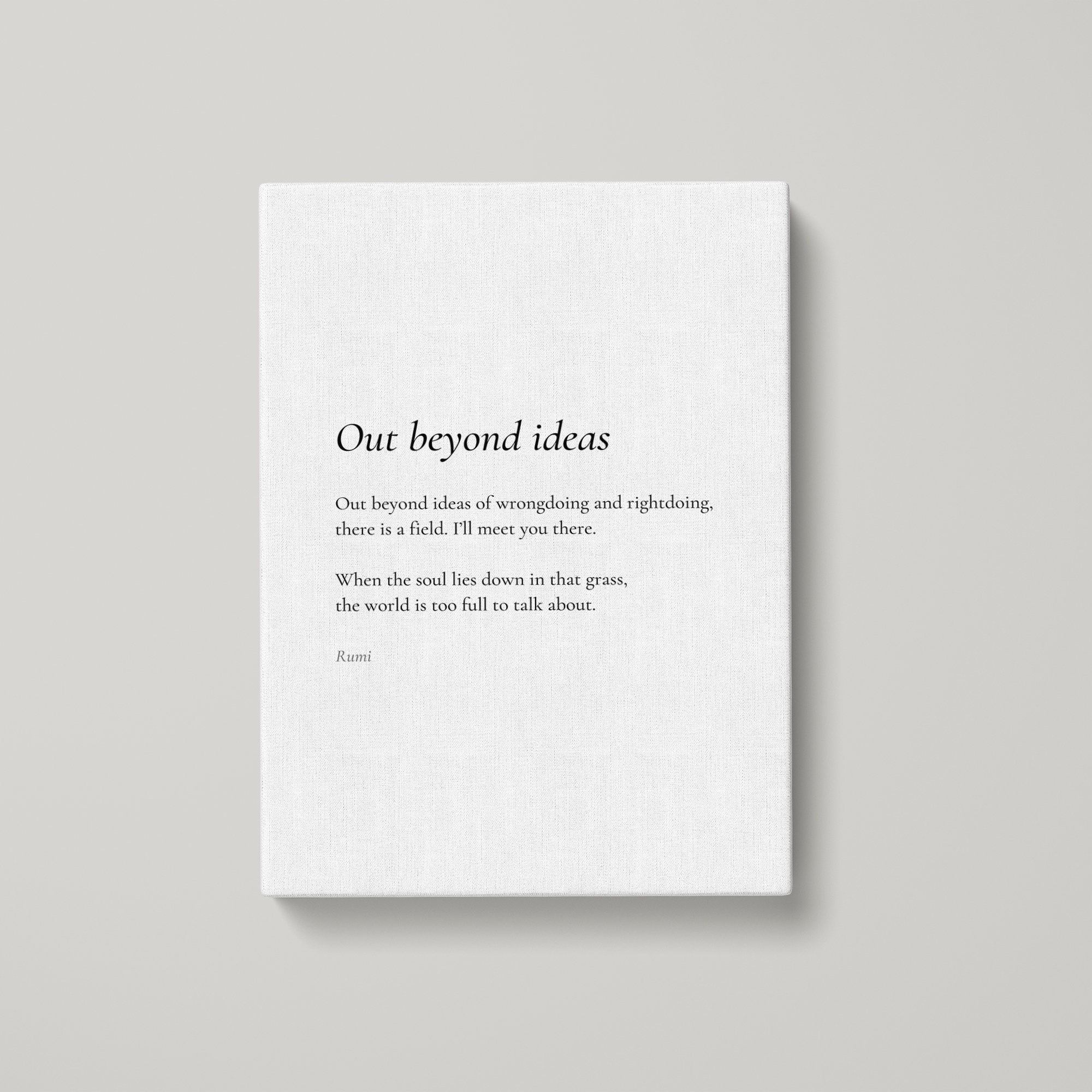 Out Beyond Ideas by Rumi Poem Canvas Print Poetry Print - Etsy Australia