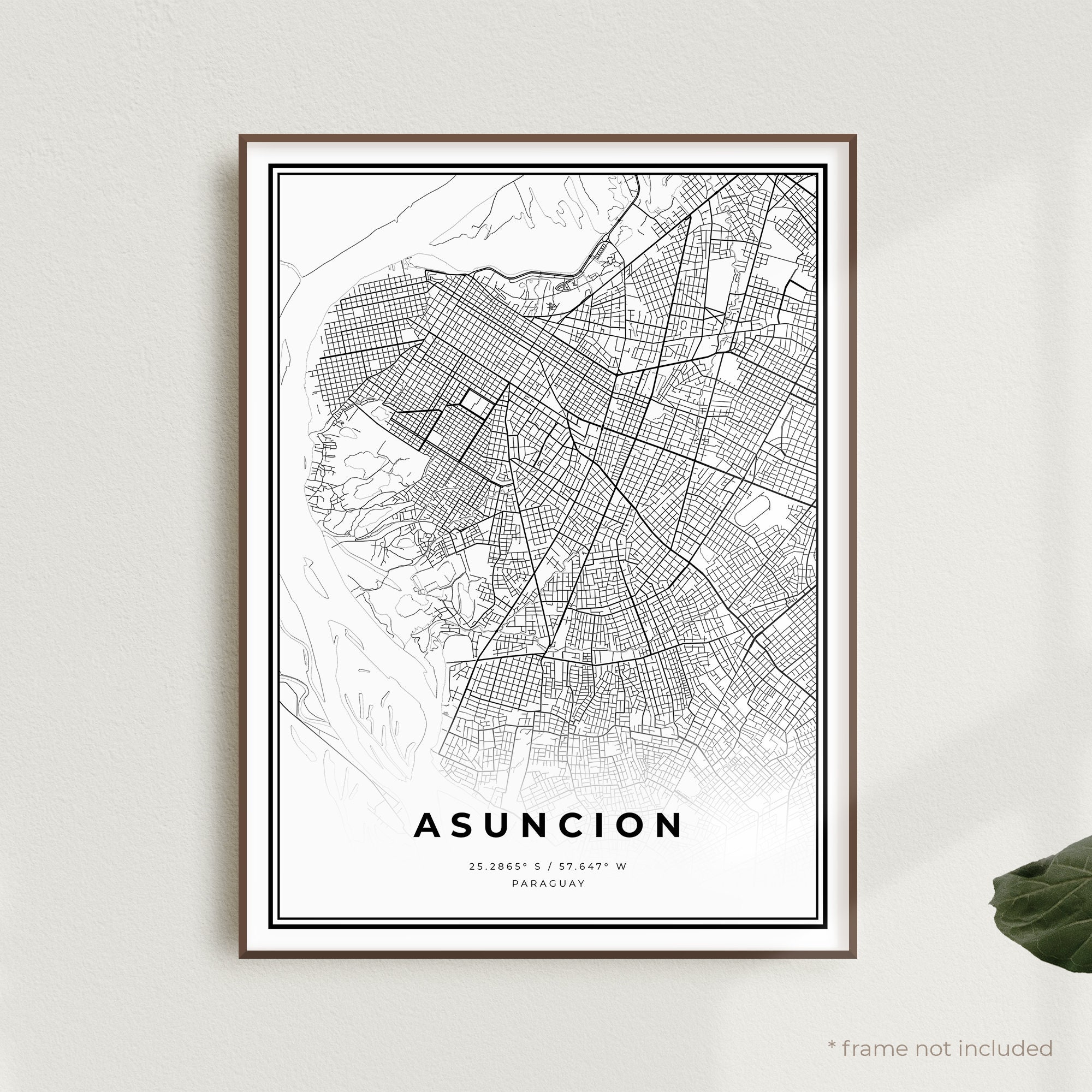 Asuncion Map Print Asuncion Street Map Posterparaguay - Etsy