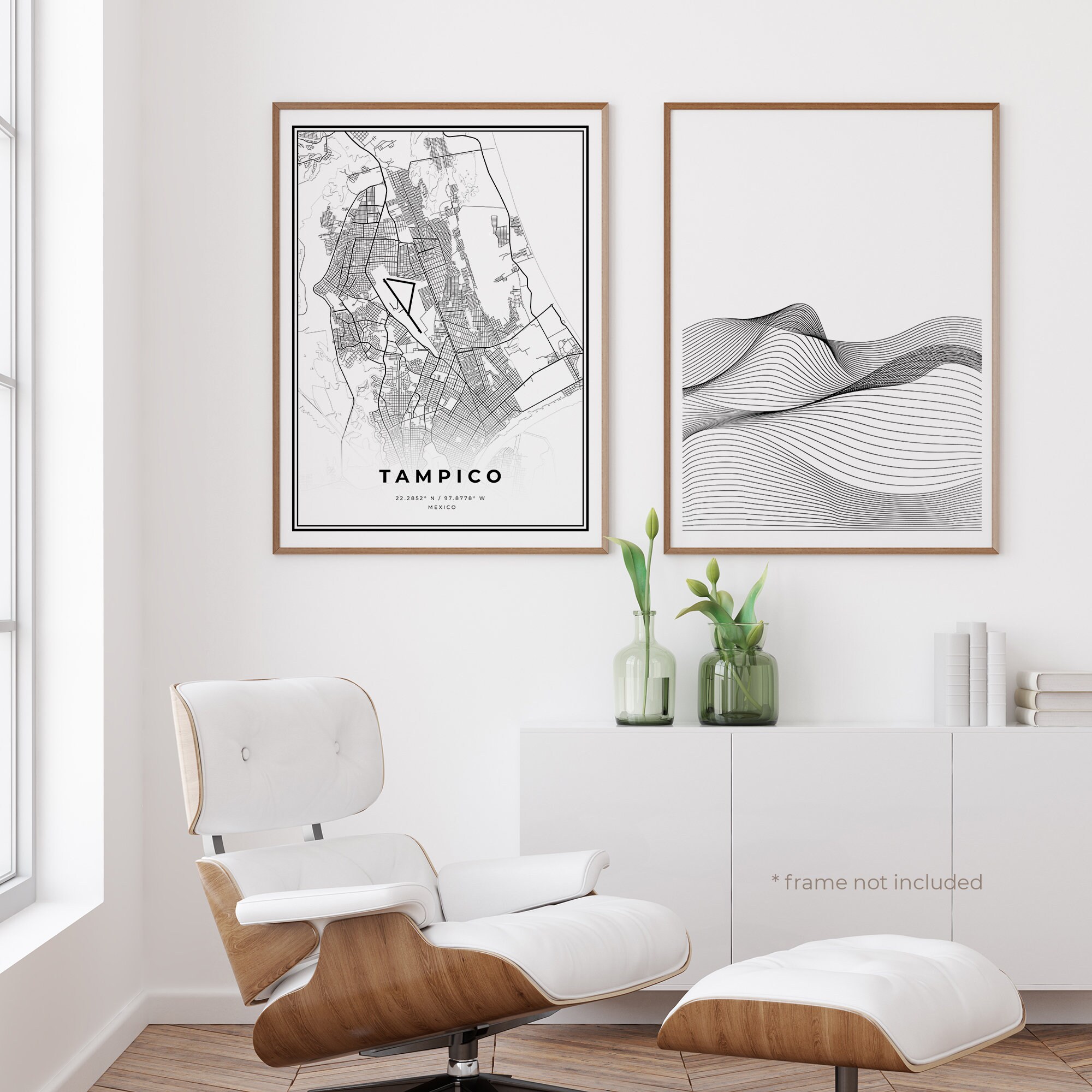 Tampico Map Print Tampico Street Map PosterMexico Modern | Etsy