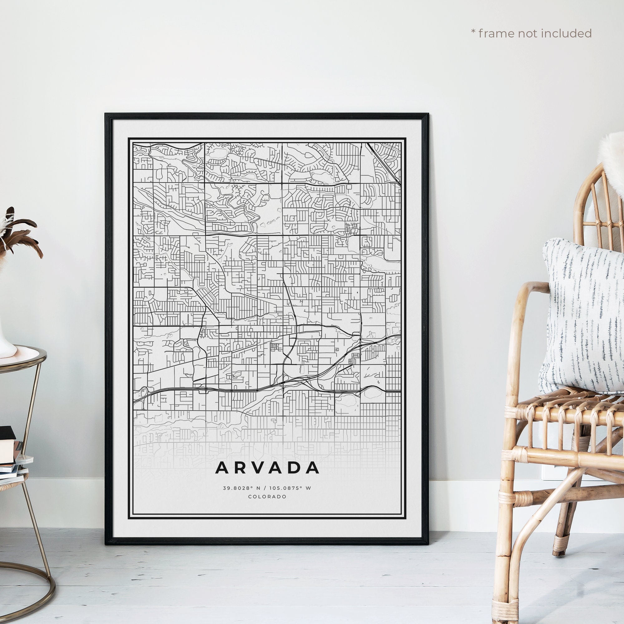 Arvada Map Print Arvada Street Map Poster Colorado Modern | Etsy