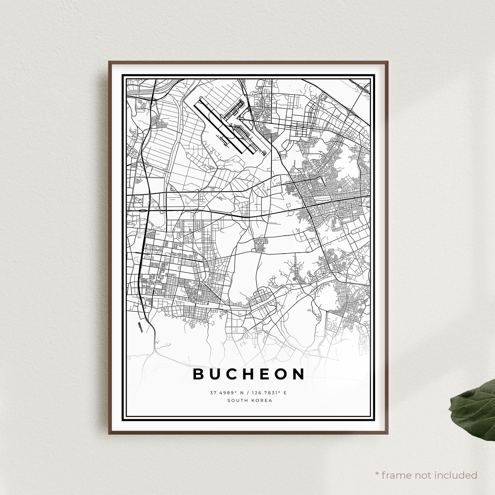 Bucheon Map Print Bucheon Street Map PosterSouth Korea | Etsy