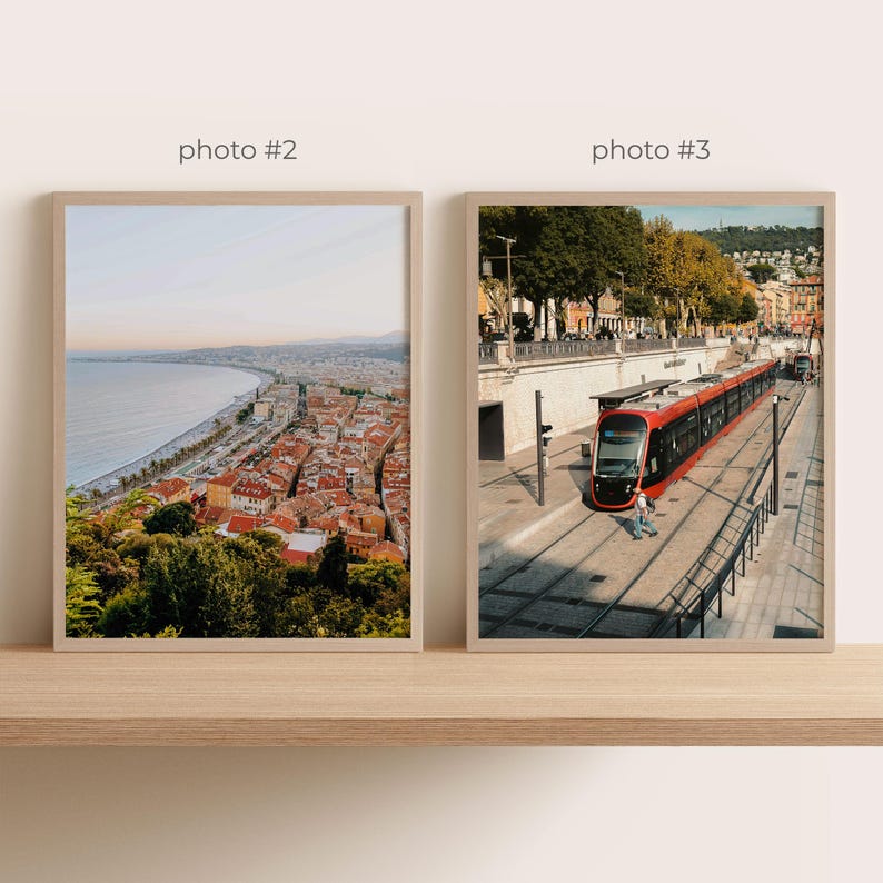 Nice Wall Art Set of 6, France Travel Prints, City Map and Photo Poster ...