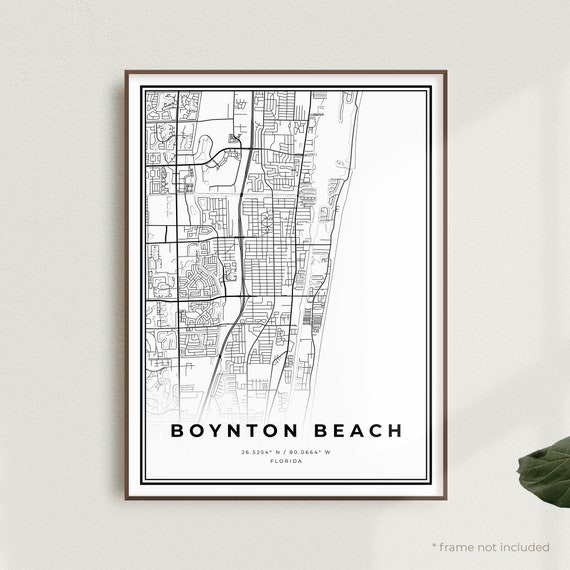 Boynton Beach Map Print Boynton Beach Street Map Florida | Etsy