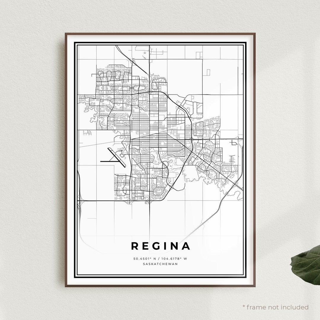 Regina Map Print, Regina Street Map Poster, Canada, Modern Minimalist ...