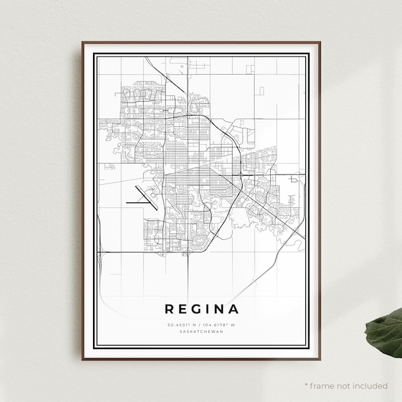 Regina Map Print Regina Street Map Poster Canada Modern - Etsy