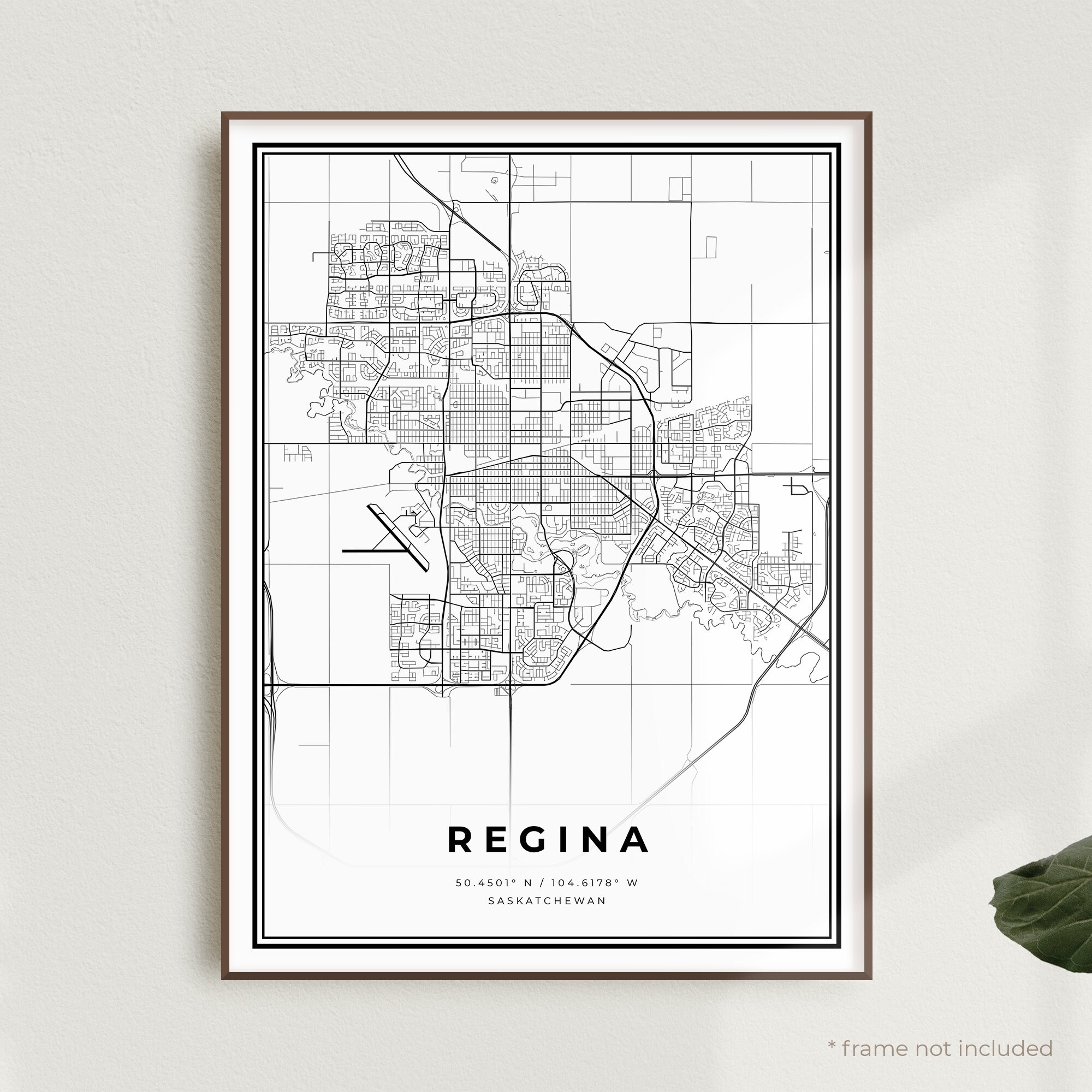 Regina Map Print Regina Street Map Poster Canada Modern - Etsy