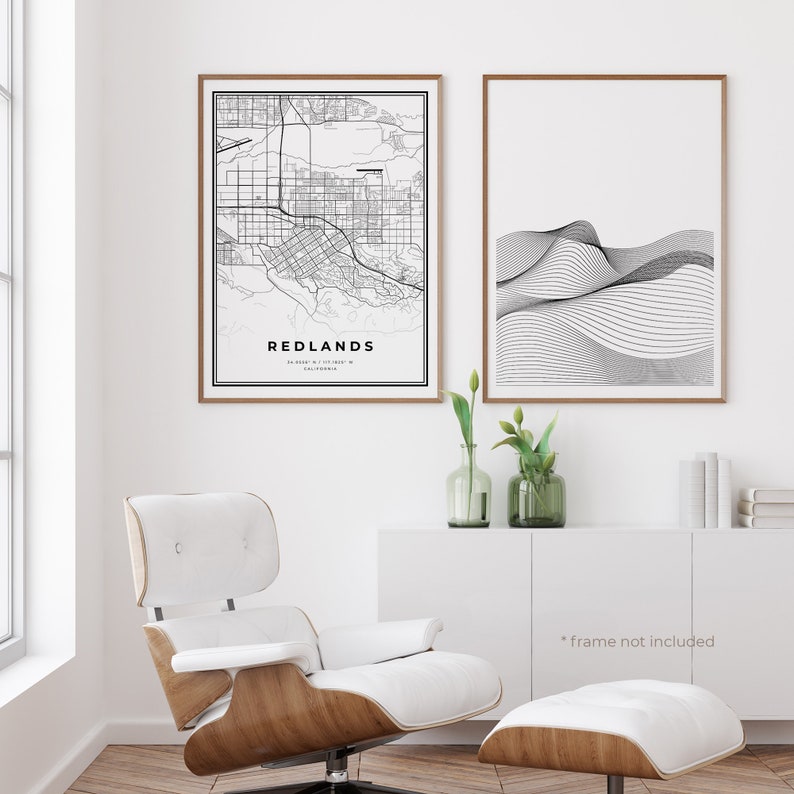 Redlands Map Print Redlands Street Map Poster California - Etsy