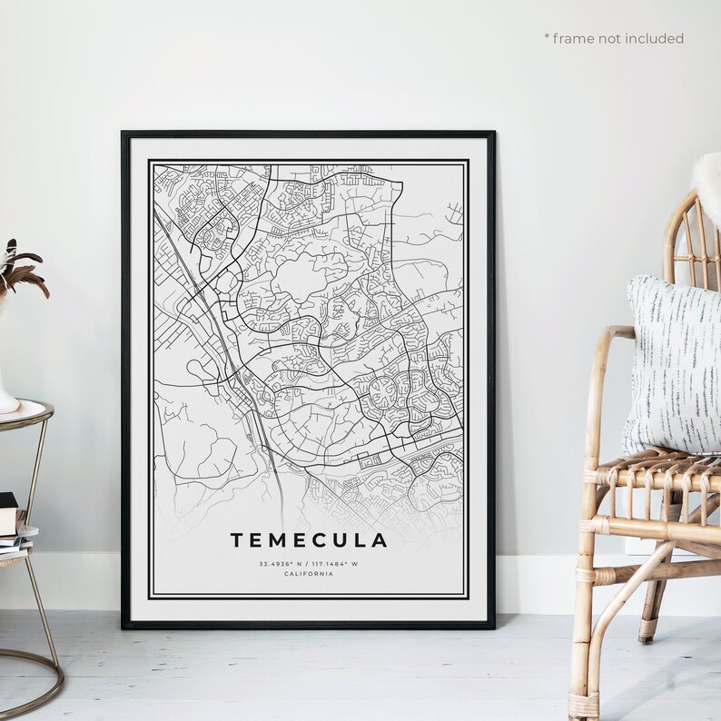 Temecula Map Print Temecula Street Map Poster California | Etsy
