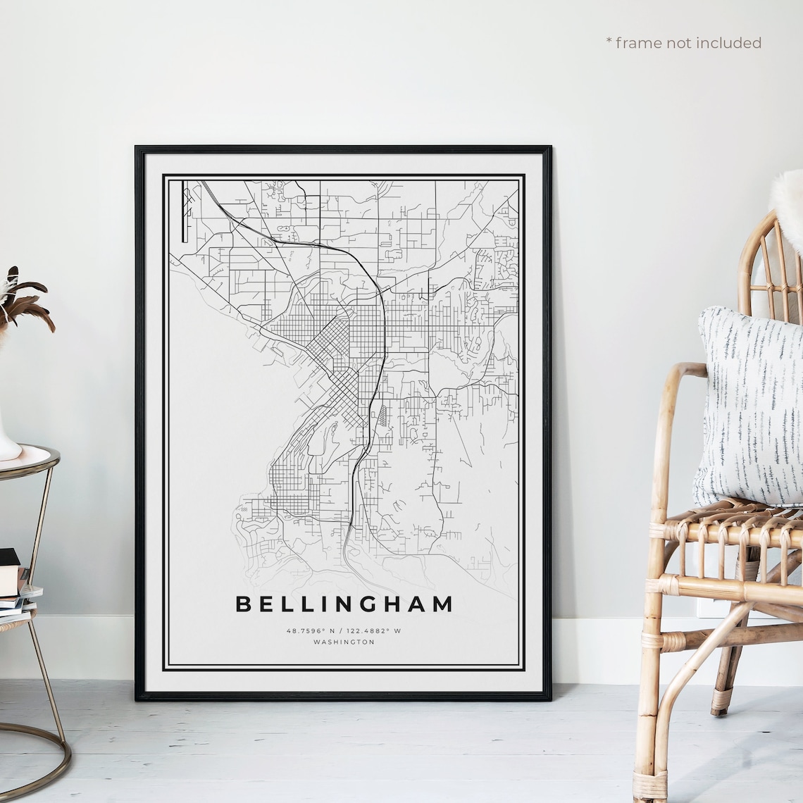 Bellingham Map Print Bellingham Street Map Poster | Etsy