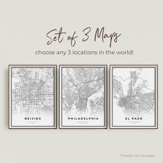 Mapa personalizado Impresiones de mapas personalizadas - Etsy España