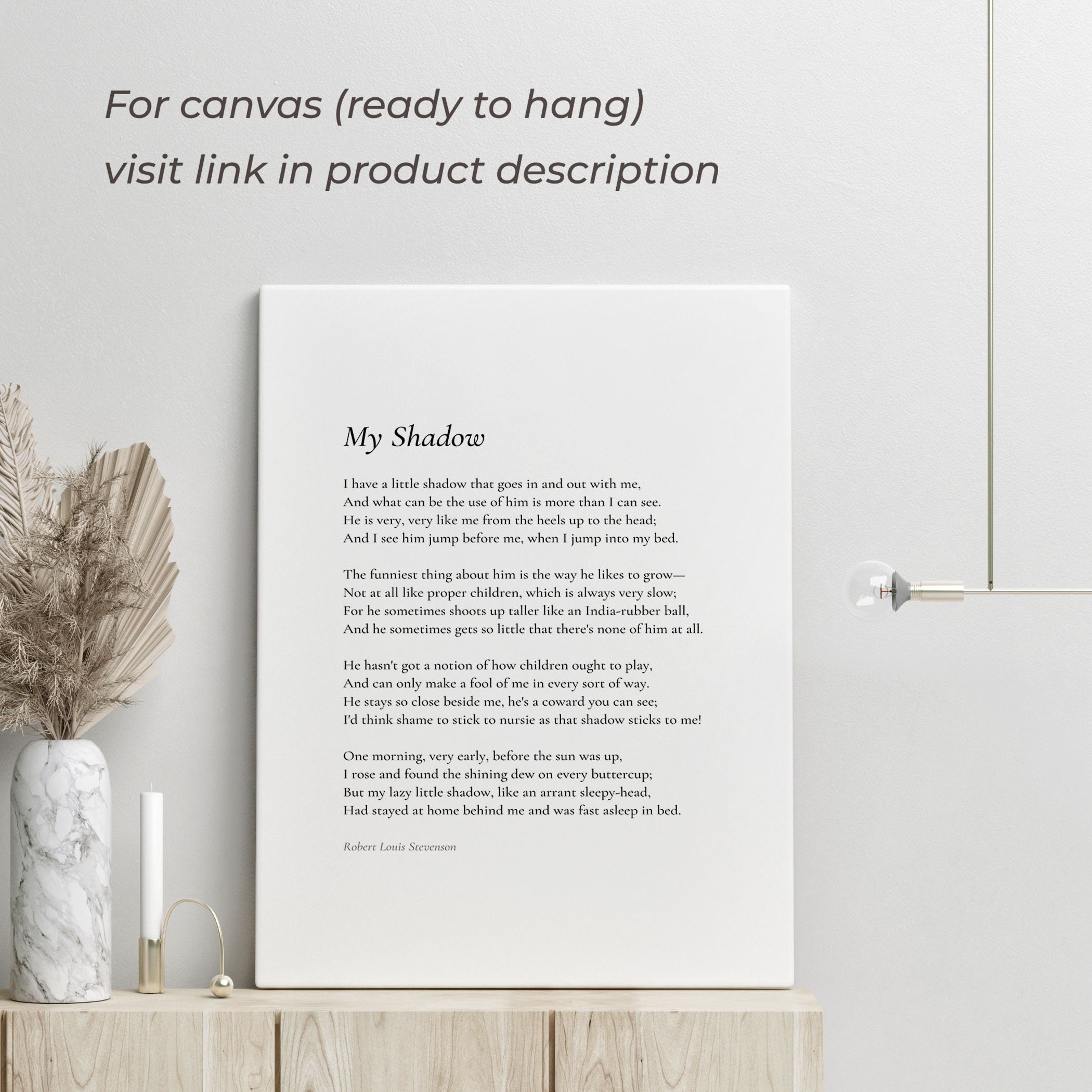 My Shadow by Robert Louis Stevenson Poem Print Poetry Print | Etsy