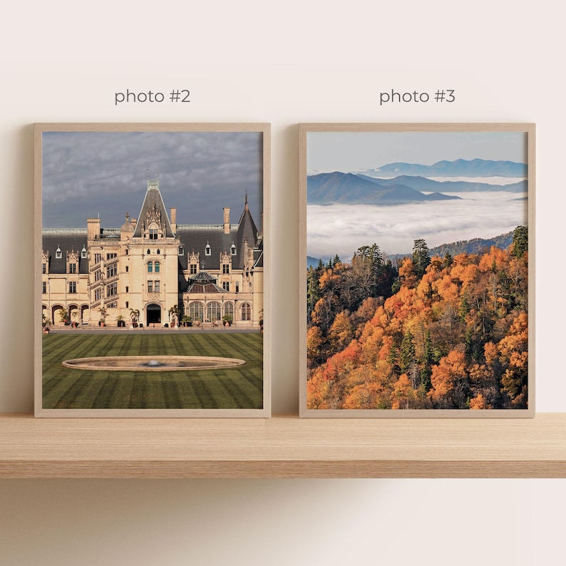 North Carolina Wall Art Set of 6, Nature Travel Prints, State Map and ...
