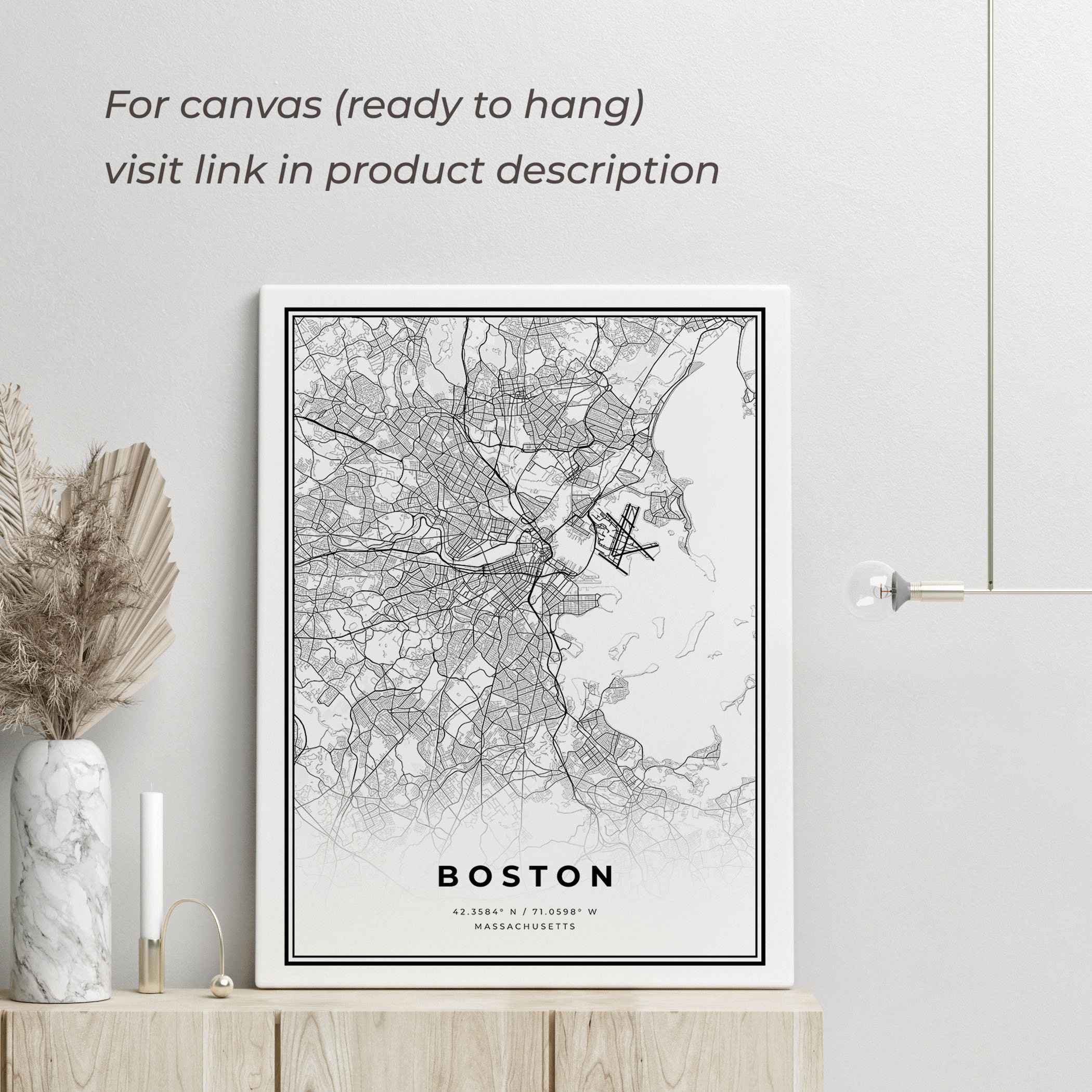 Boston Map Print Boston Street Map Poster Massachusetts - Etsy