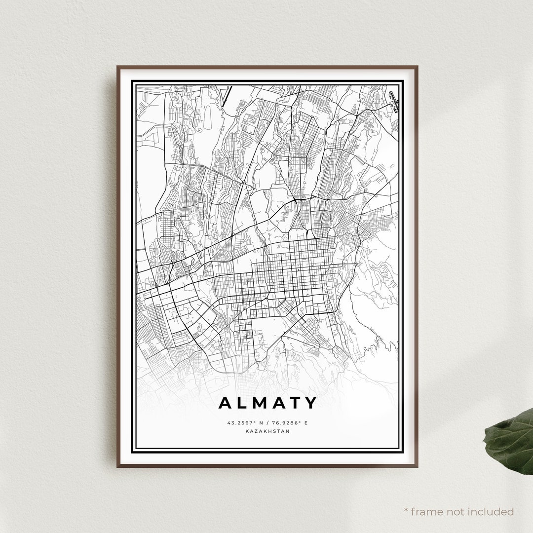 Almaty Map Print, Almaty Street Map Poster, kazakhstan, Modern ...