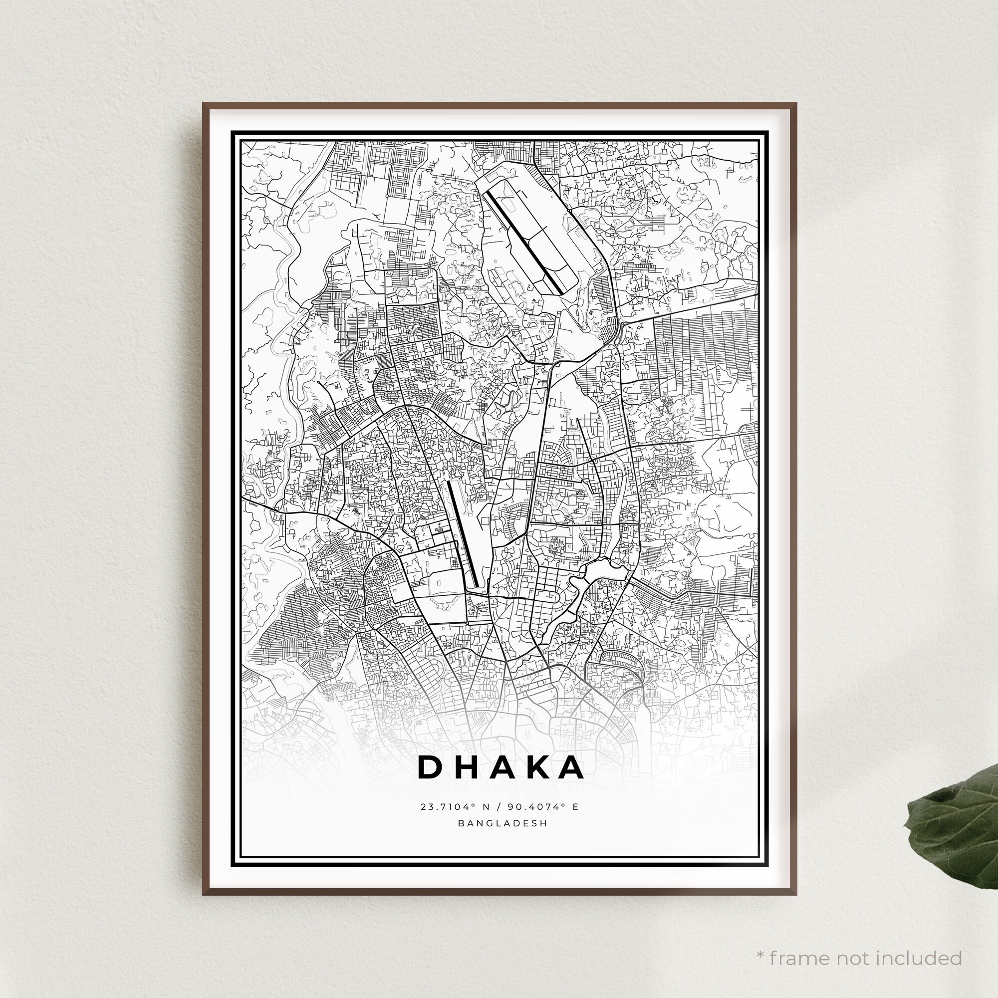 Dhaka Map Print Dhaka Street Map Poster Bangladesh Modern | Etsy