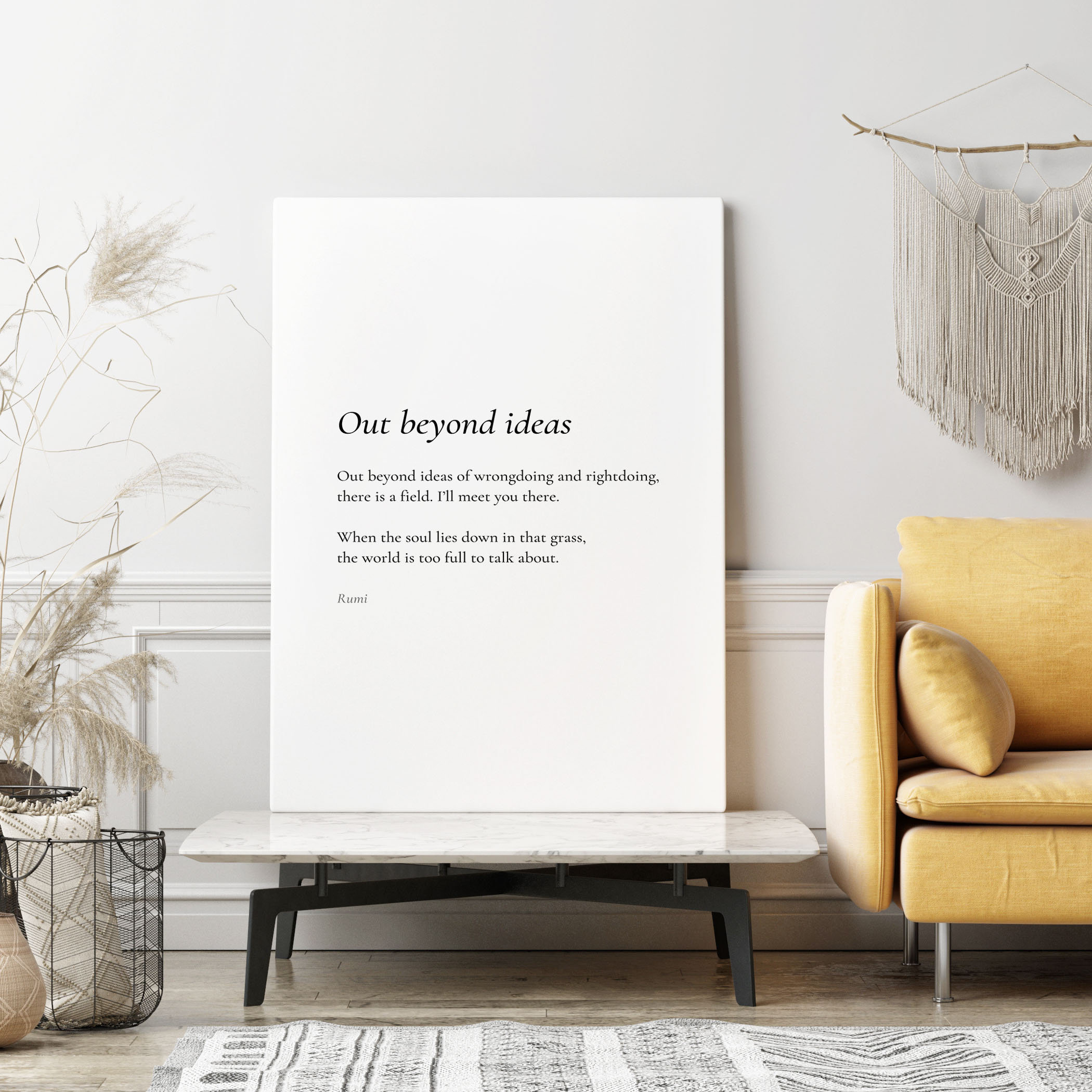 Out Beyond Ideas by Rumi Poem Canvas Print Poetry Print - Etsy Australia