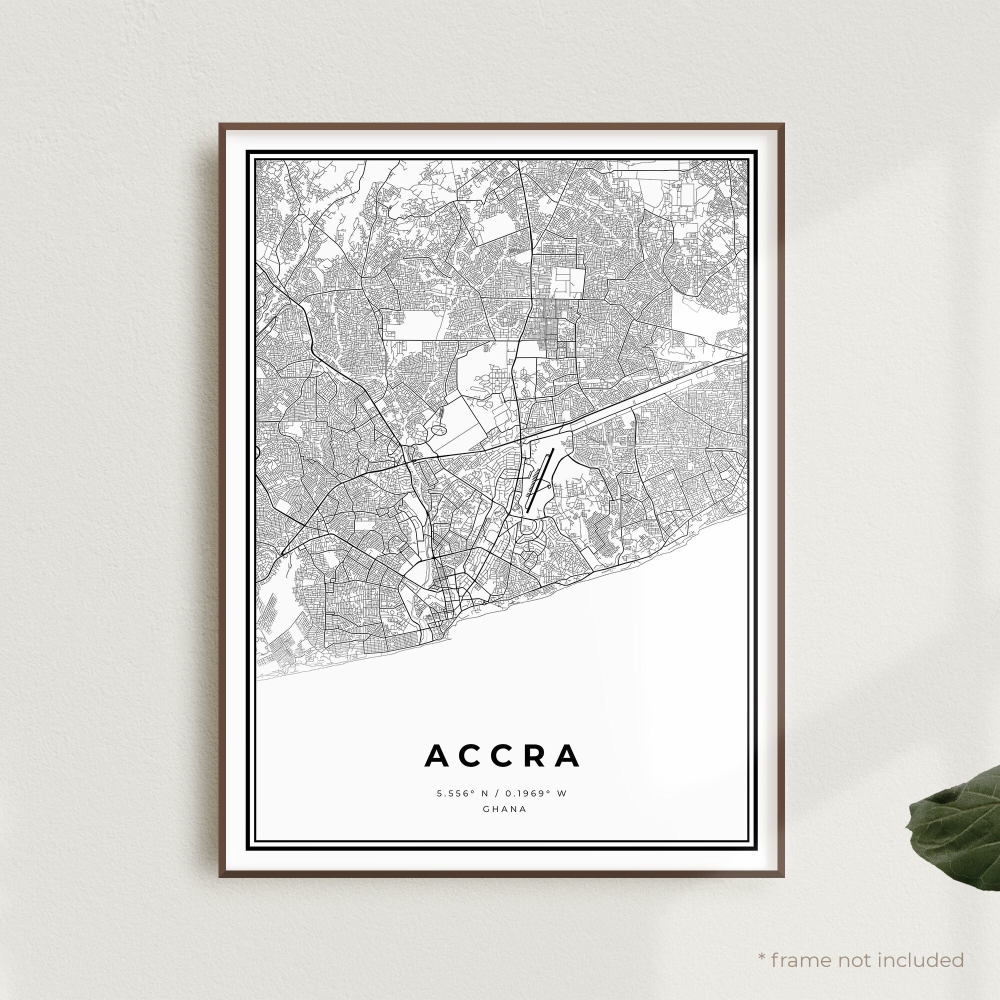 Accra Map Print Accra Street Map Poster Ghana Modern - Etsy