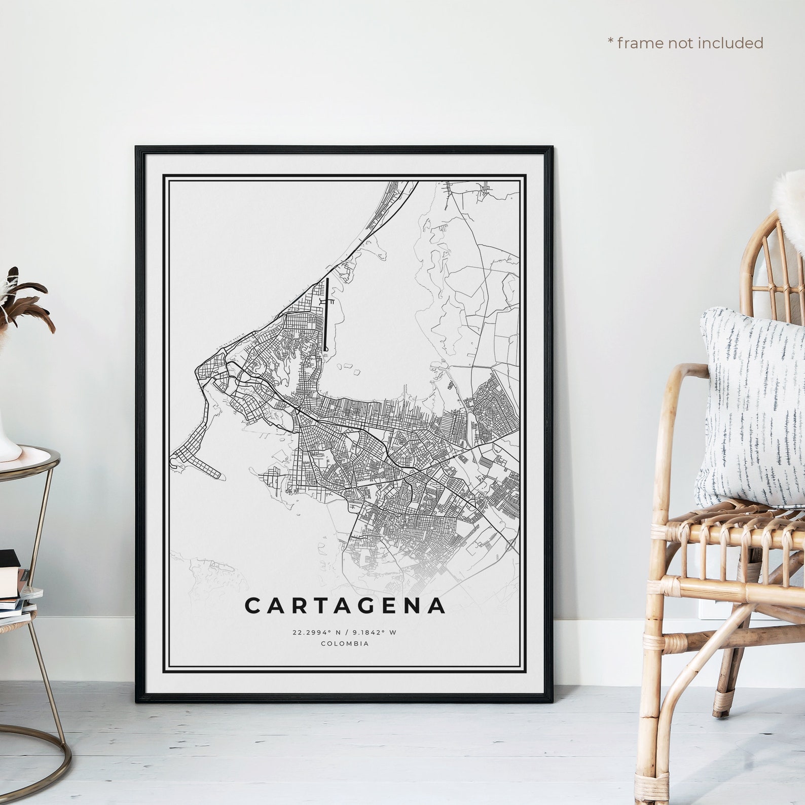 Cartagena Map Print Cartagena Street Map PosterColombia | Etsy