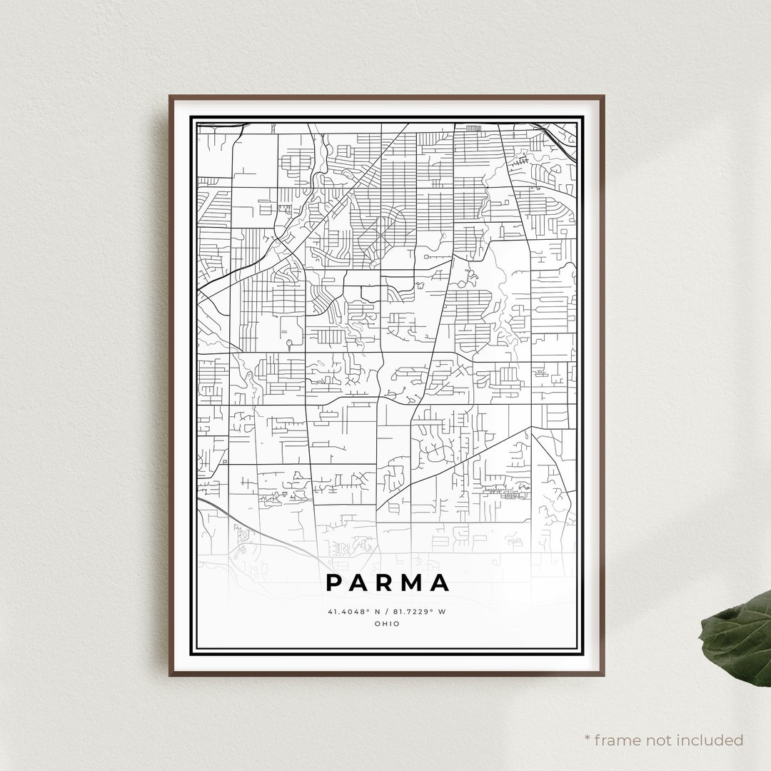 Parma Map Print, Parma Street Map Poster, Ohio, Modern Minimalist Map ...