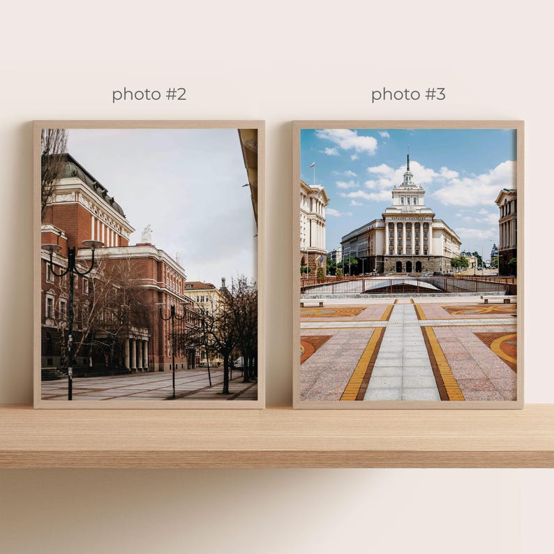 Sofia Wall Art Set of 6, Bulgaria Travel Prints, City Map and Photo ...