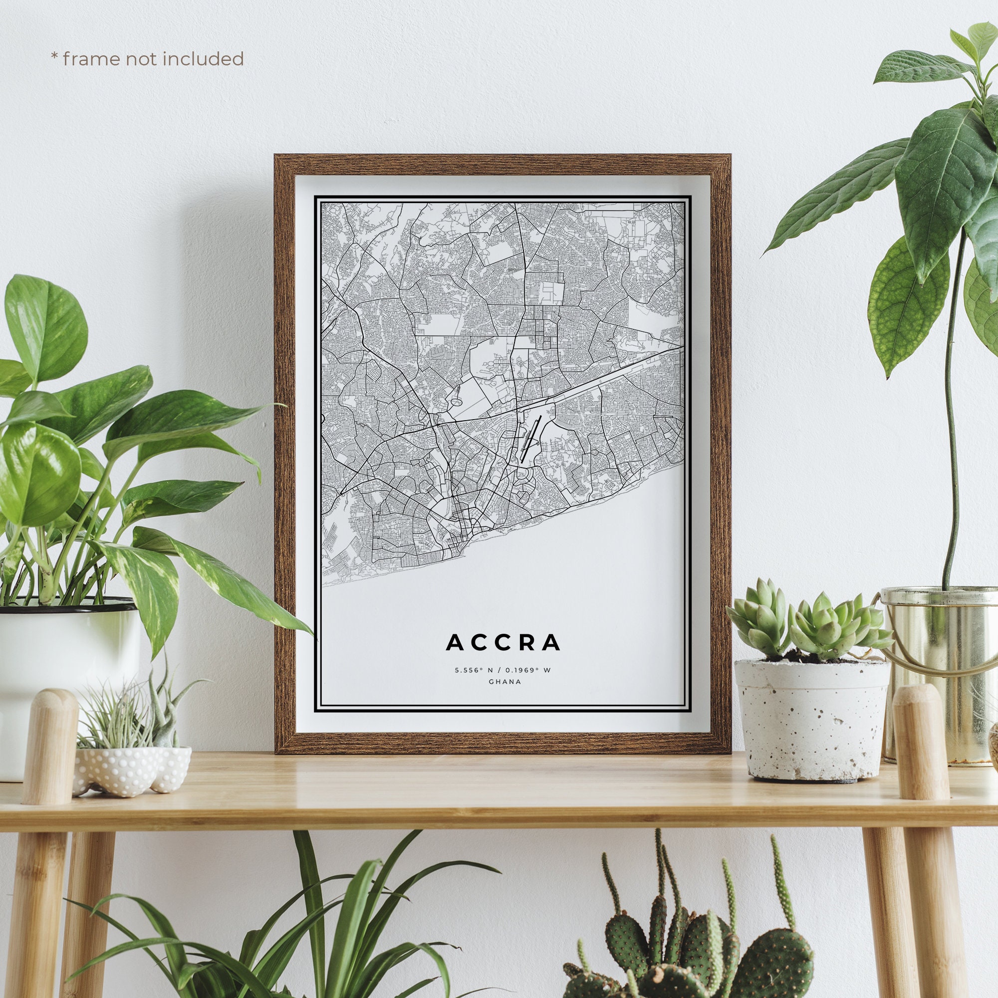 Accra Map Print Accra Street Map Poster Ghana Modern - Etsy