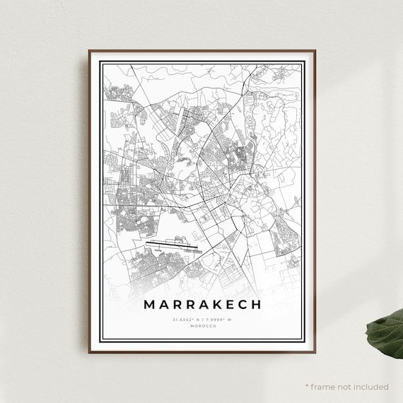 Prints Morocco Marrakech map art map poster map print Marrakech ...