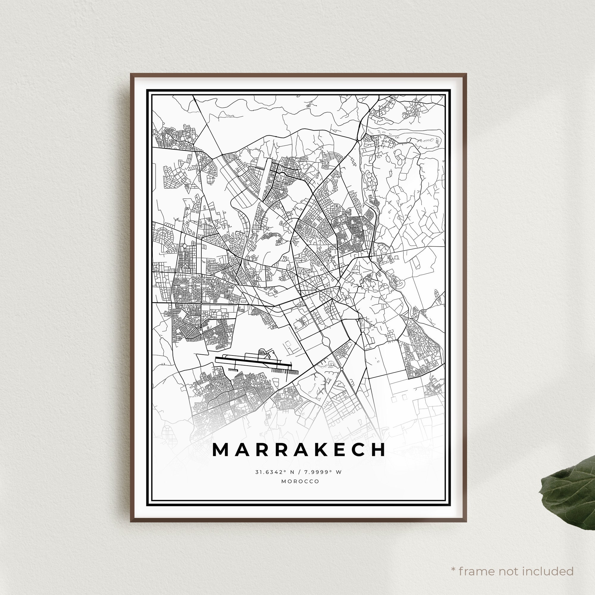 Marrakech Map Print Marrakech Street Map Postermorocco - Etsy