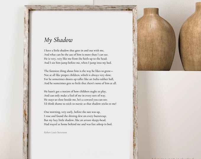 My Shadow - Digital Printable Poem by Robert Louis Stevenson - Etsy Canada