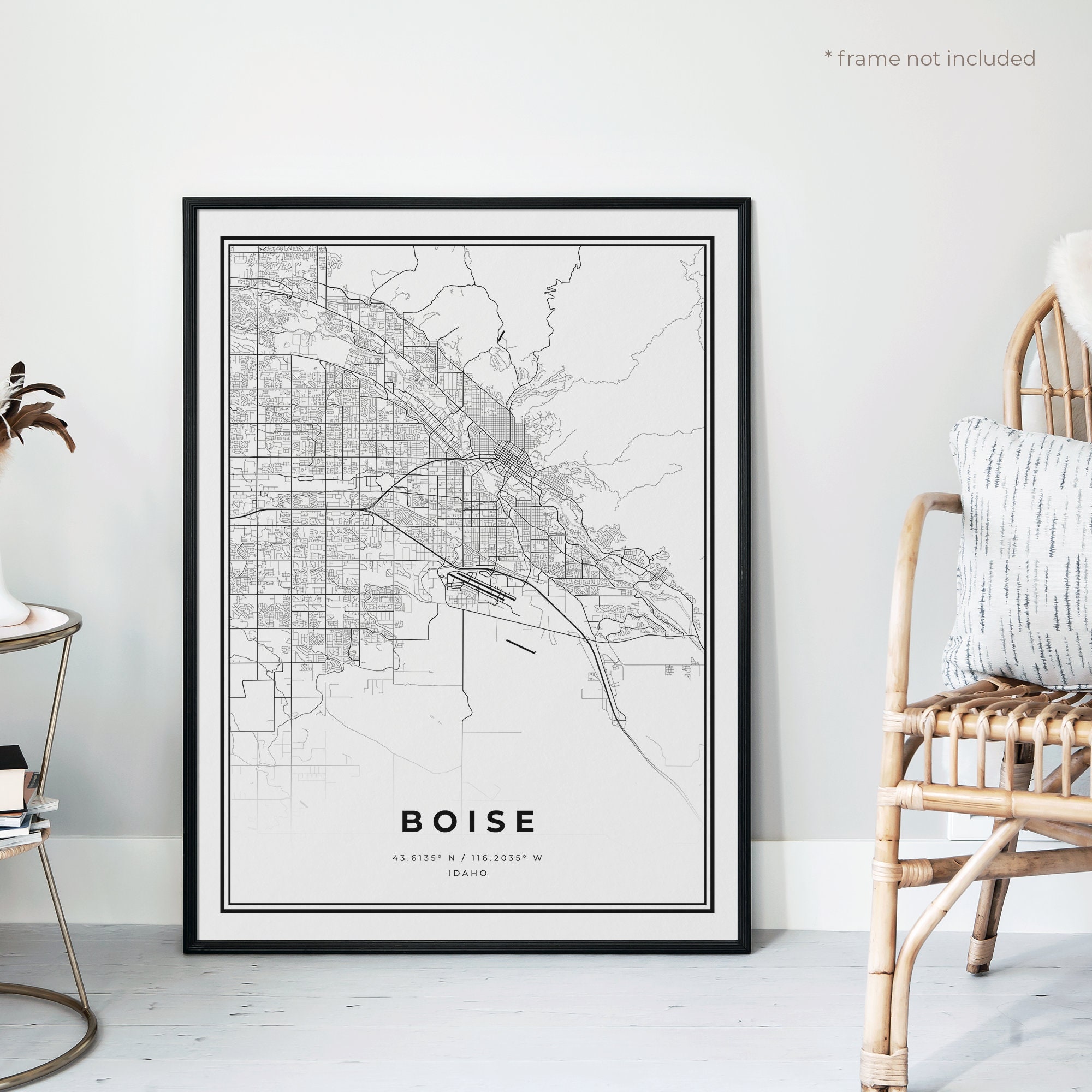 Boise Map Print Boise Street Map Poster Idaho Modern - Etsy