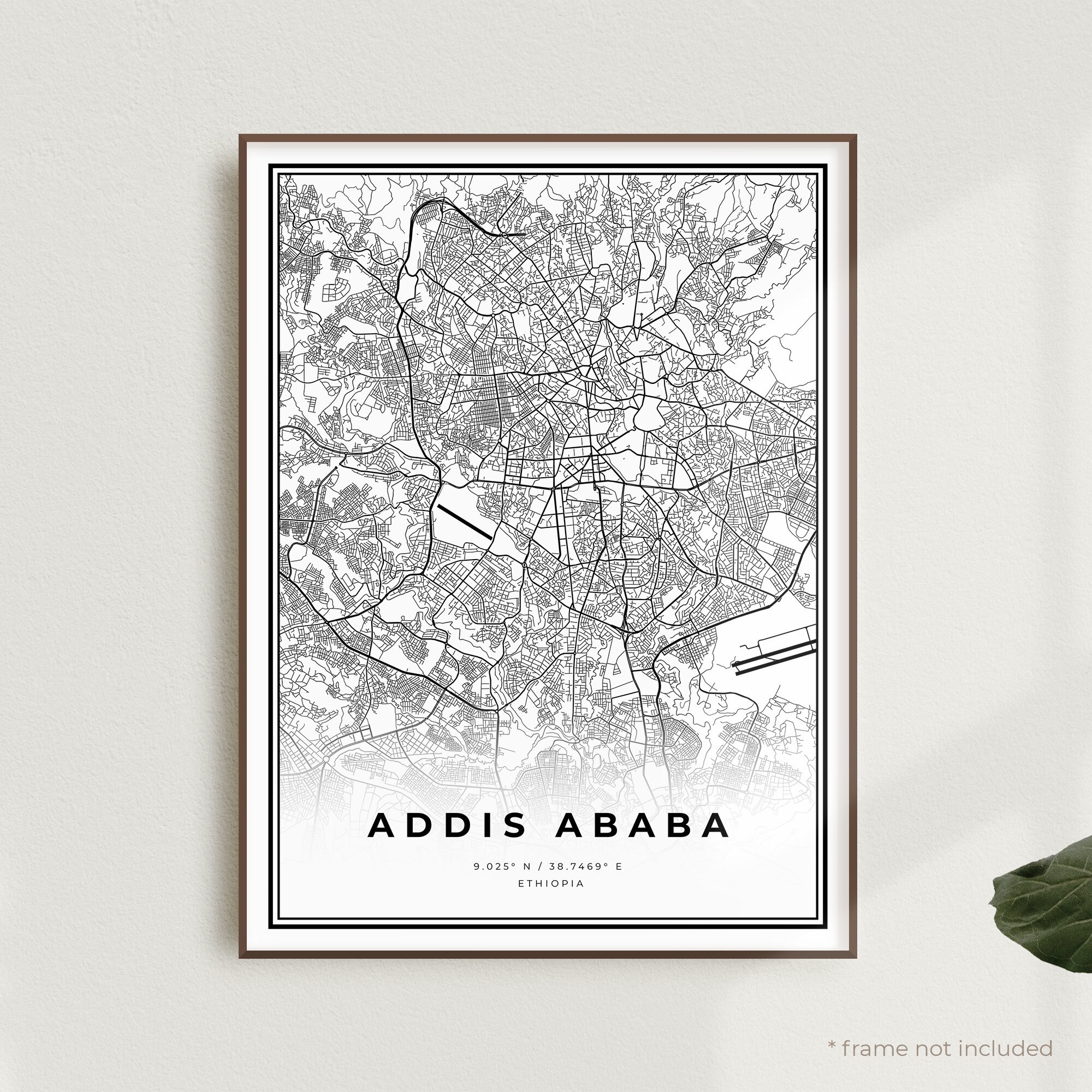 Addis Ababa Map Print Addis Ababa Street Map Poster | Etsy