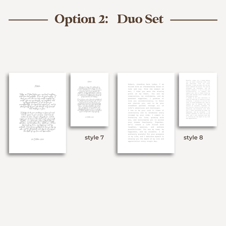 Personalized Wedding Vows Prints | 8 Custom Designs | Photo & Frame ...