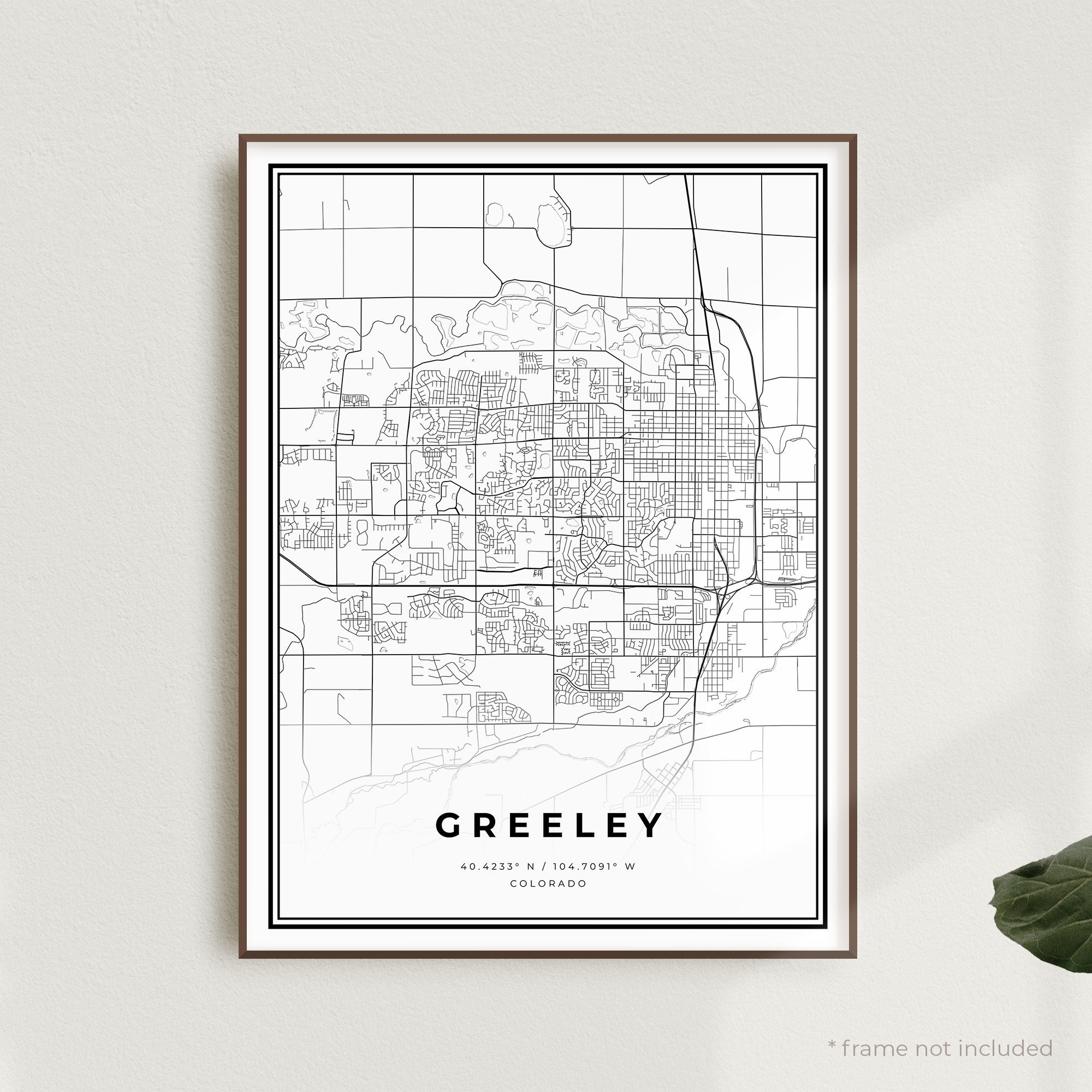 Greeley Map Print Greeley Street Map Poster Colorado Modern - Etsy
