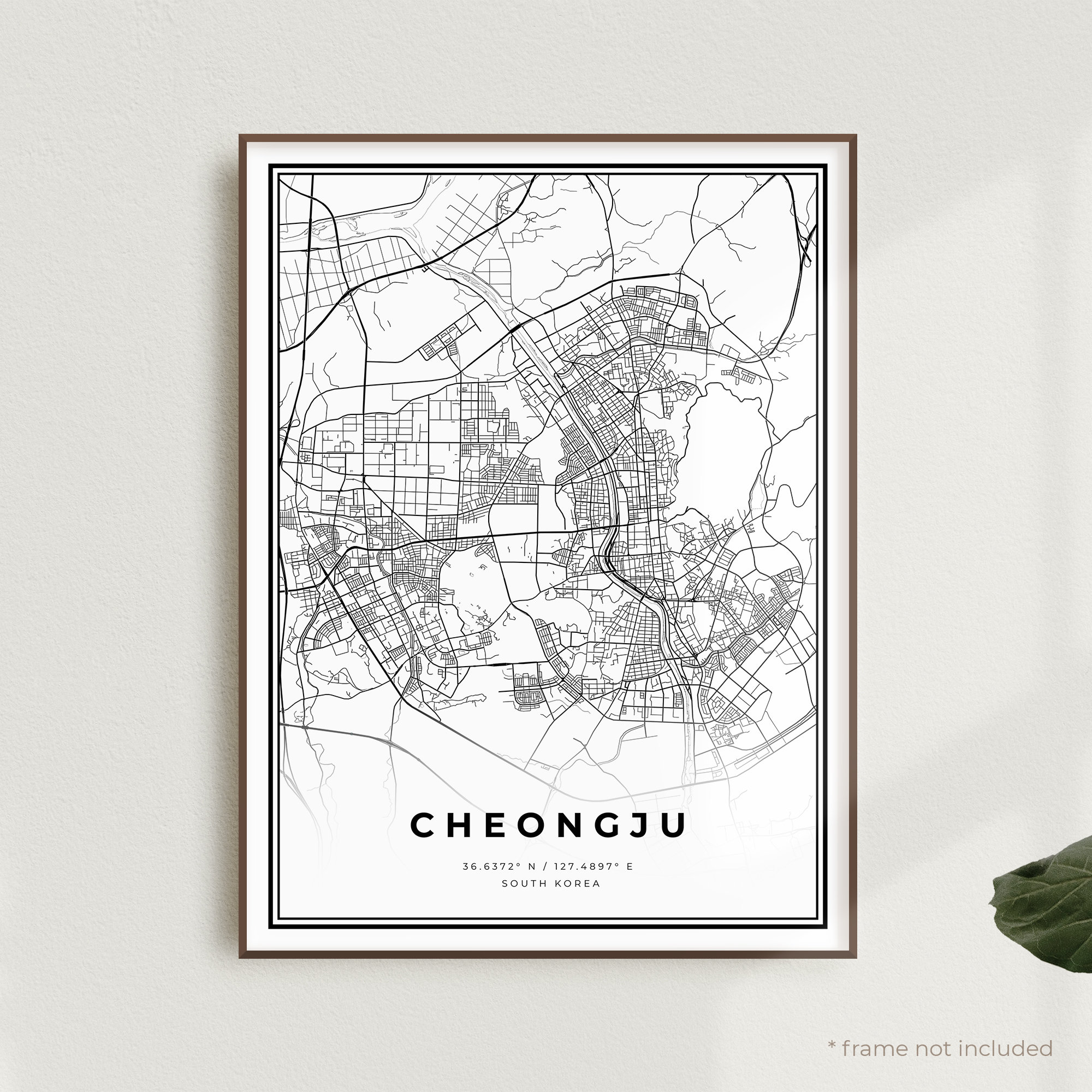 Cheongju Map Print Cheongju Street Map Postersouth Korea | Etsy