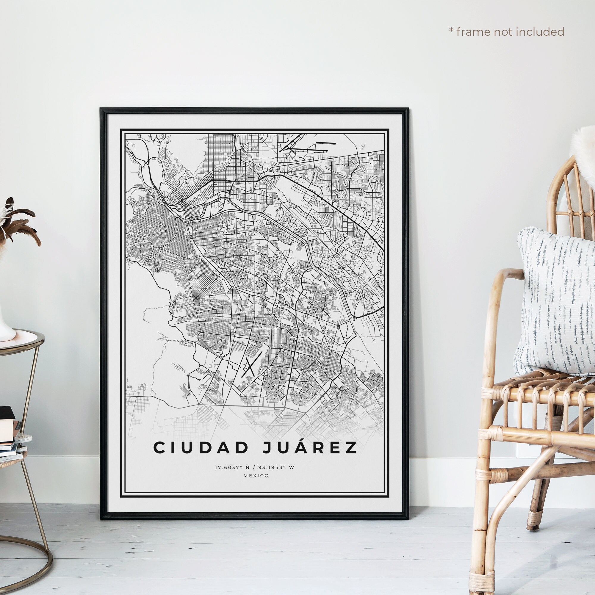Ciudad Juárez Map Print Ciudad Juárez Street Map Poster - Etsy