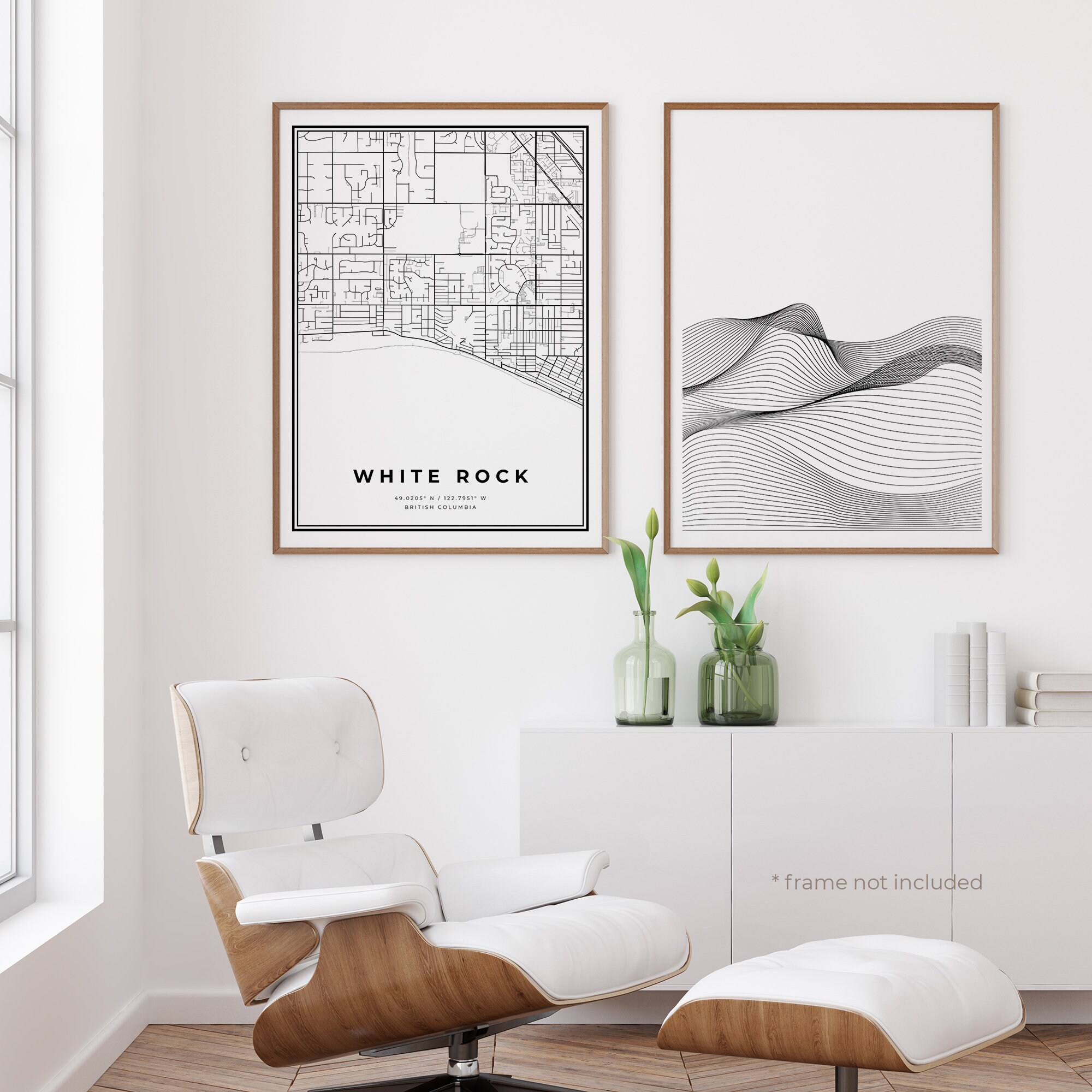 White Rock Map Print White Rock Street Map Poster Canada - Etsy